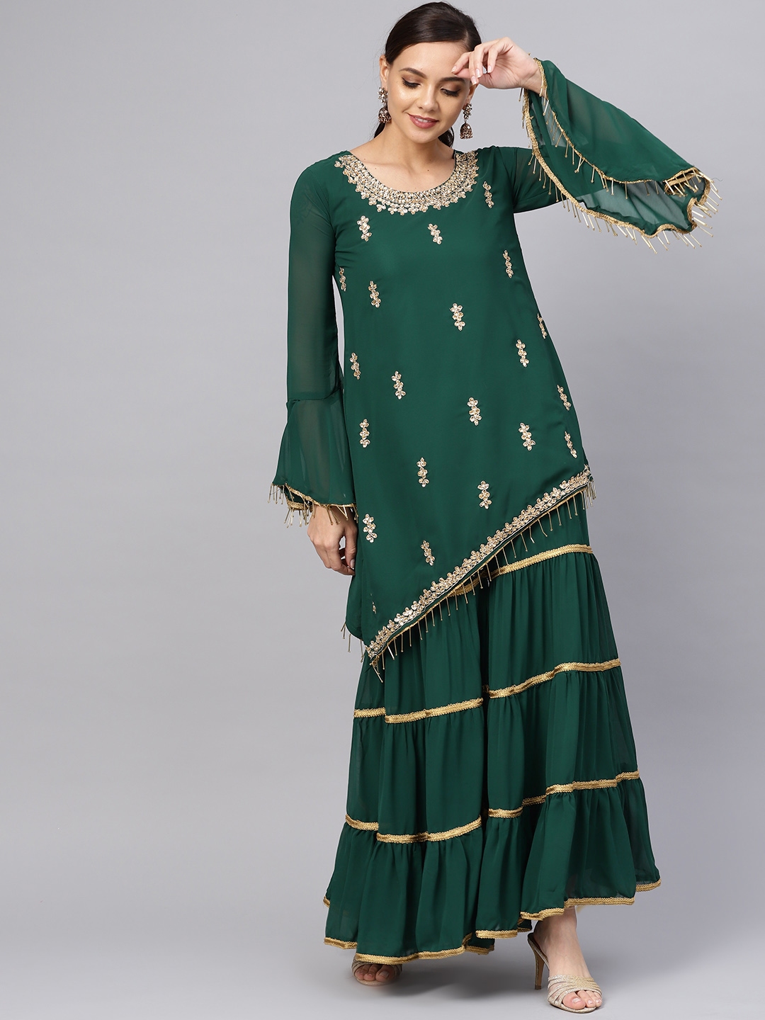 Buy Chhabra 555 Women Green Embellished Made To Measure Kurta Set ... Buy Chhabra 555 Women Green Embellished Made To Measure Kurta Set ...