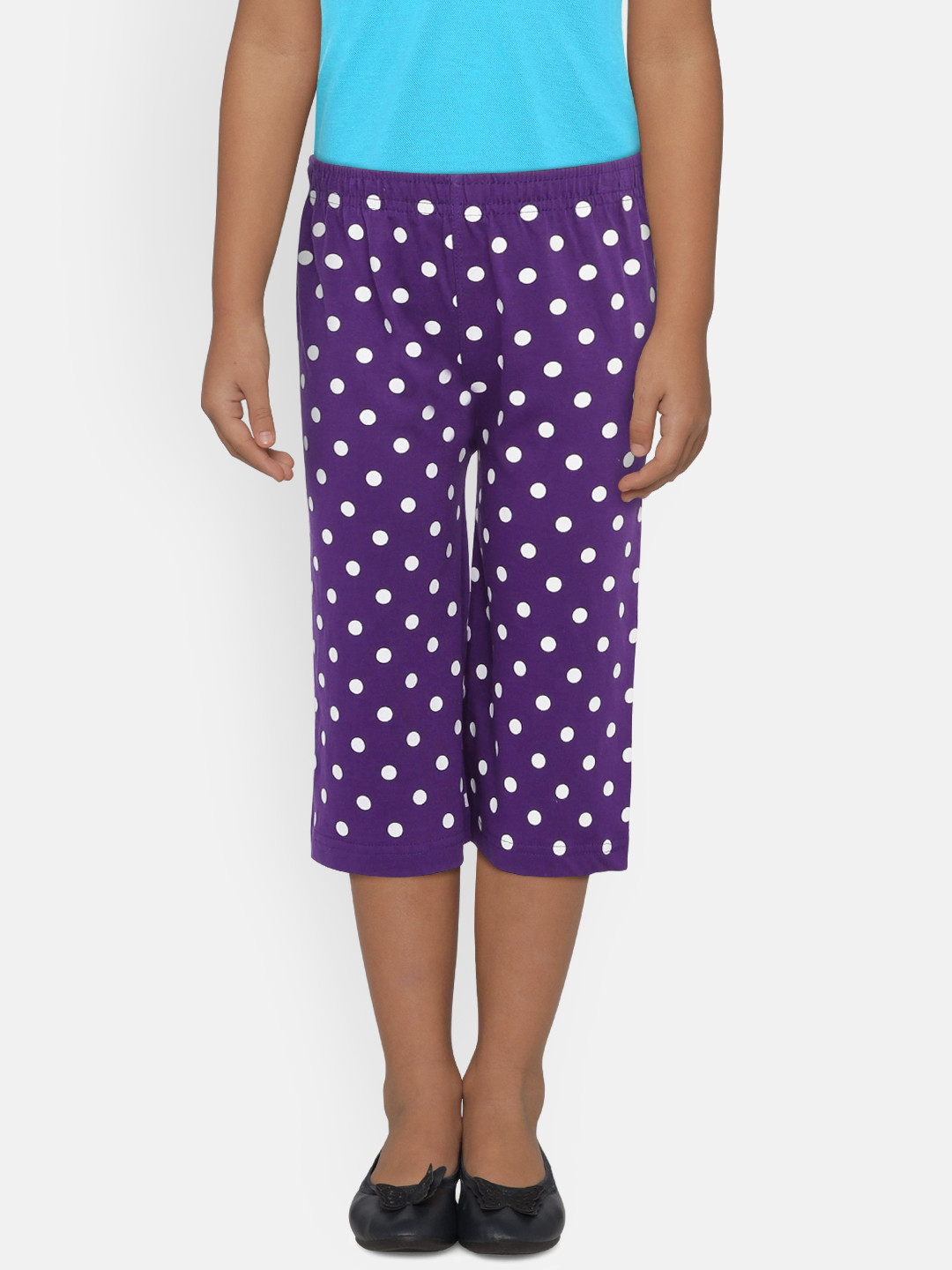 Buy SINI MINI Girls Purple Printed Regular Fit Capris - Capris for ...