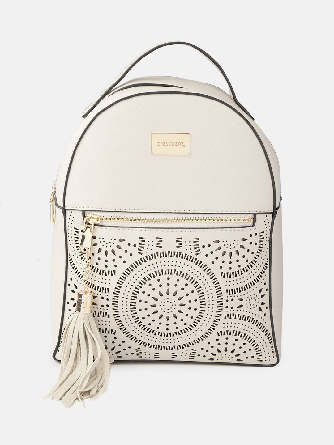 Buy DressBerry Women Off White Laser Cut Backpack - Backpacks for Women ...