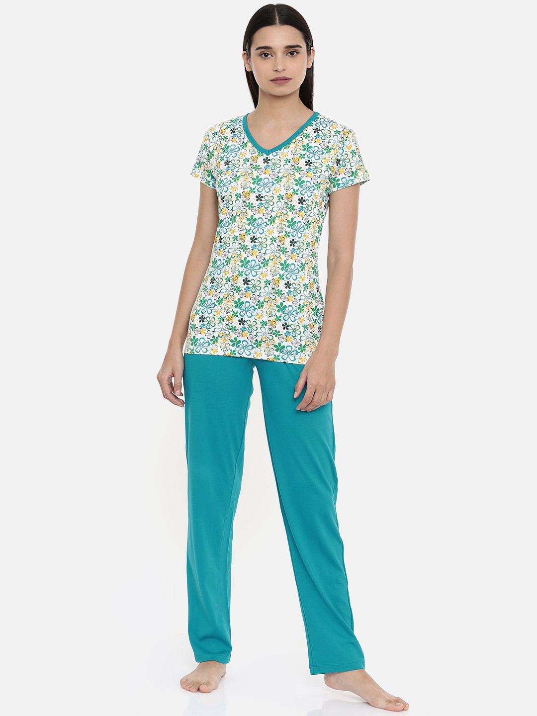 Buy Zebu Women Blue Printed Night Suit - Night Suits for Women 10526264 ...