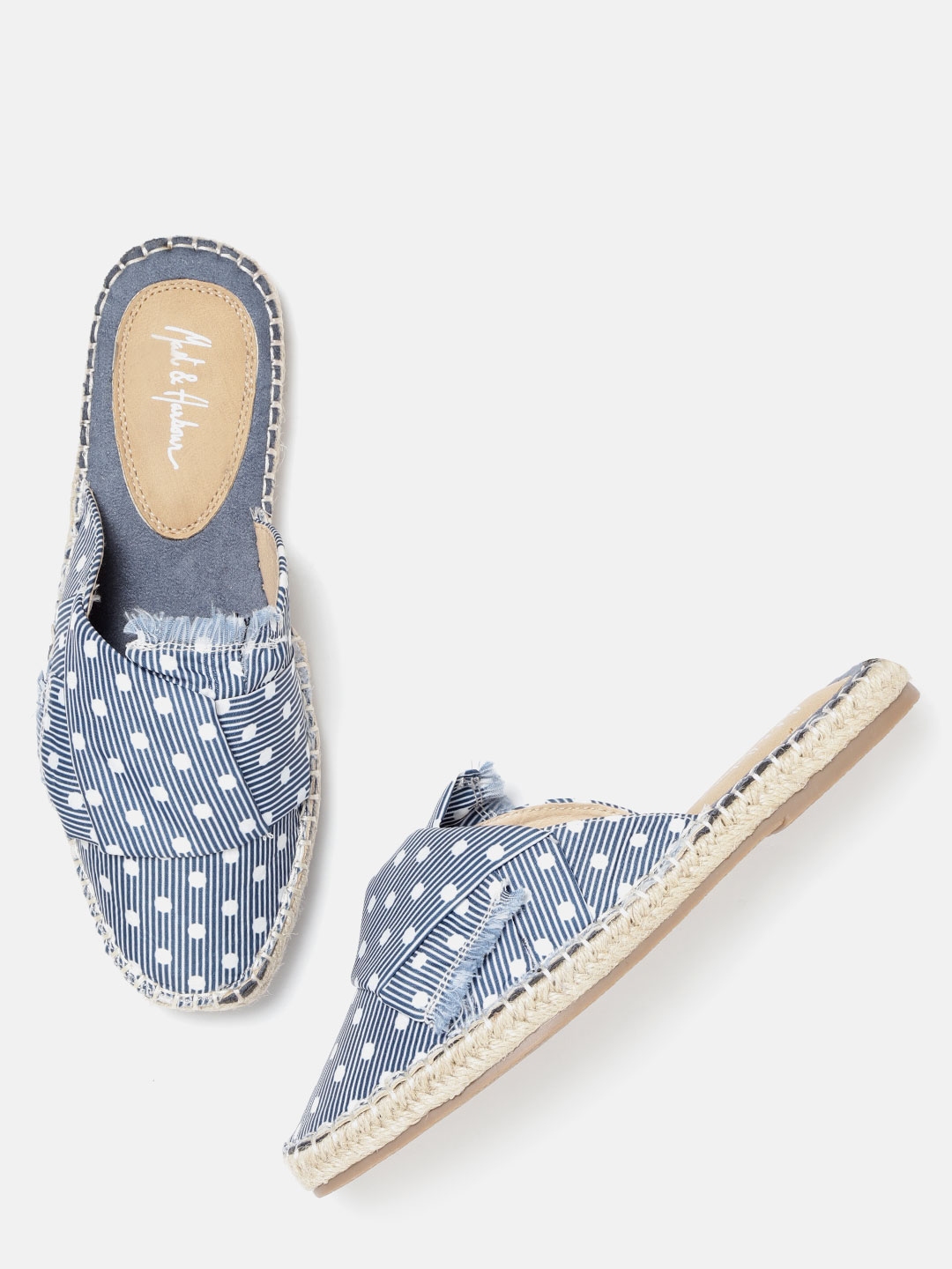 Buy Mast & Harbour Women Blue & White Polka Dot Print Mules - Flats for ... Buy Mast & Harbour Women Blue & White Polka Dot Print Mules - Flats for ...