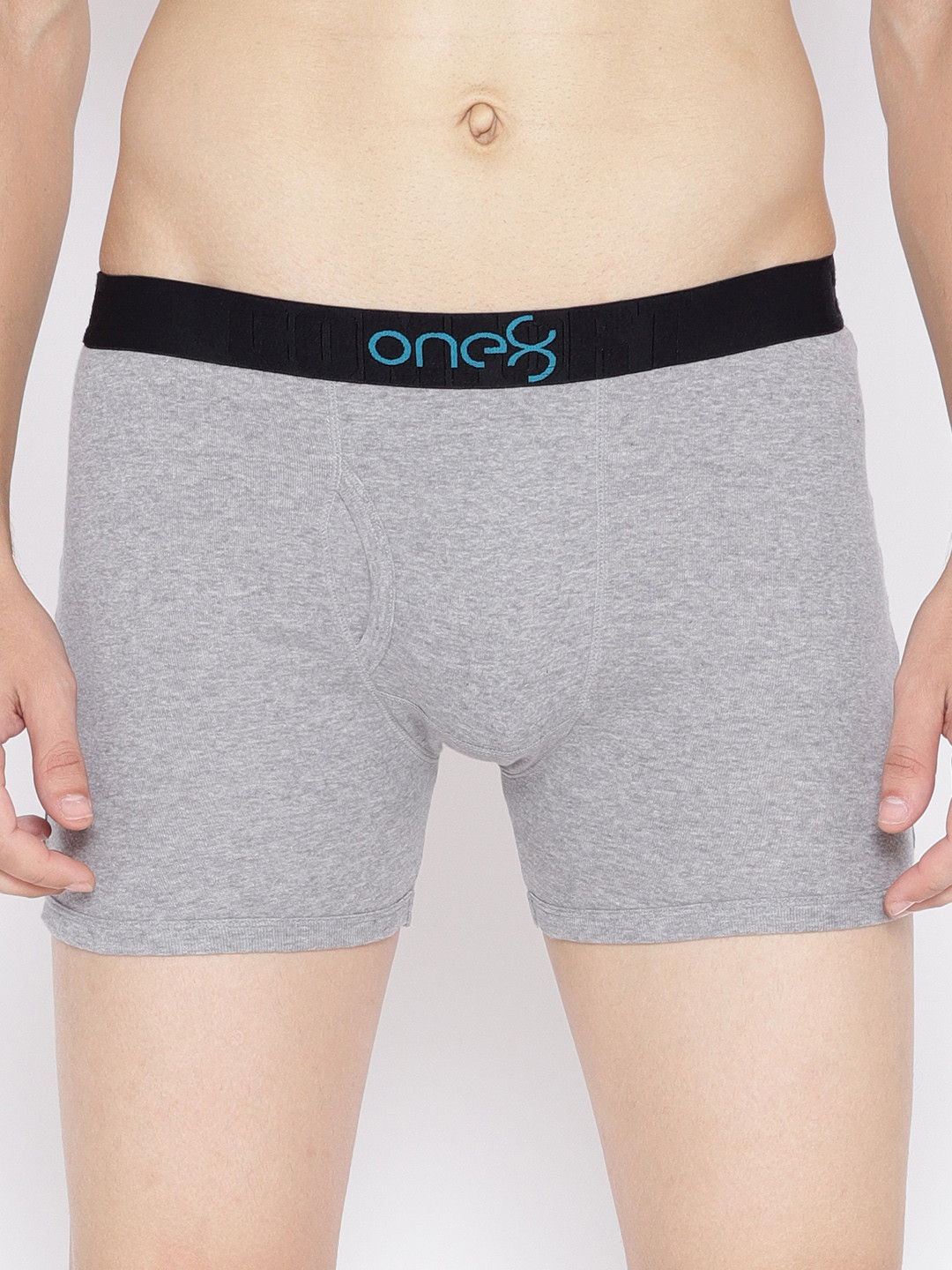 Buy One8 By Virat Kohli Men Grey Melange Solid Basic Trunks 107 ...