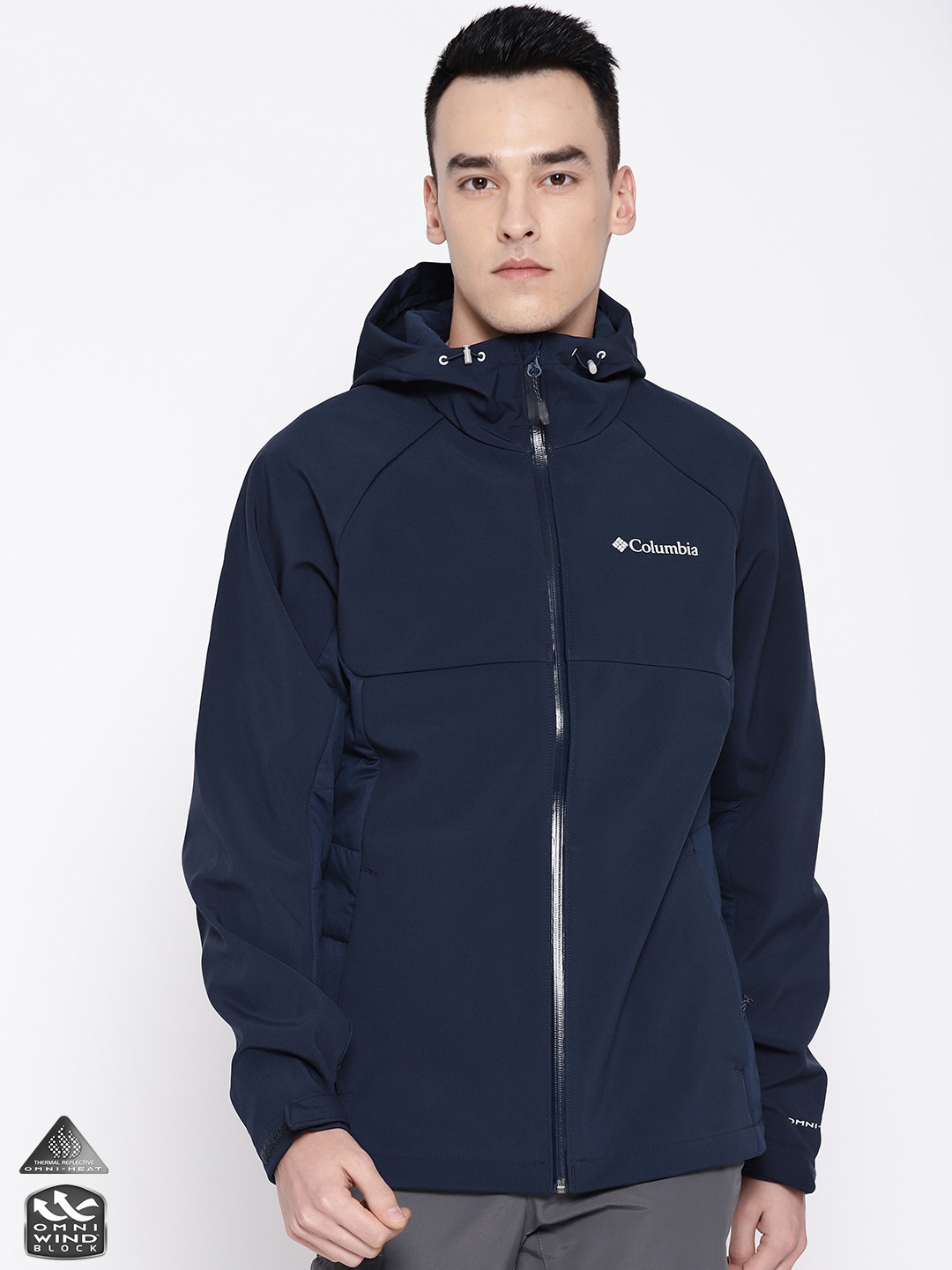 Buy Columbia Men Navy Baltic Point Hooded Jacket - Jackets for Men ...