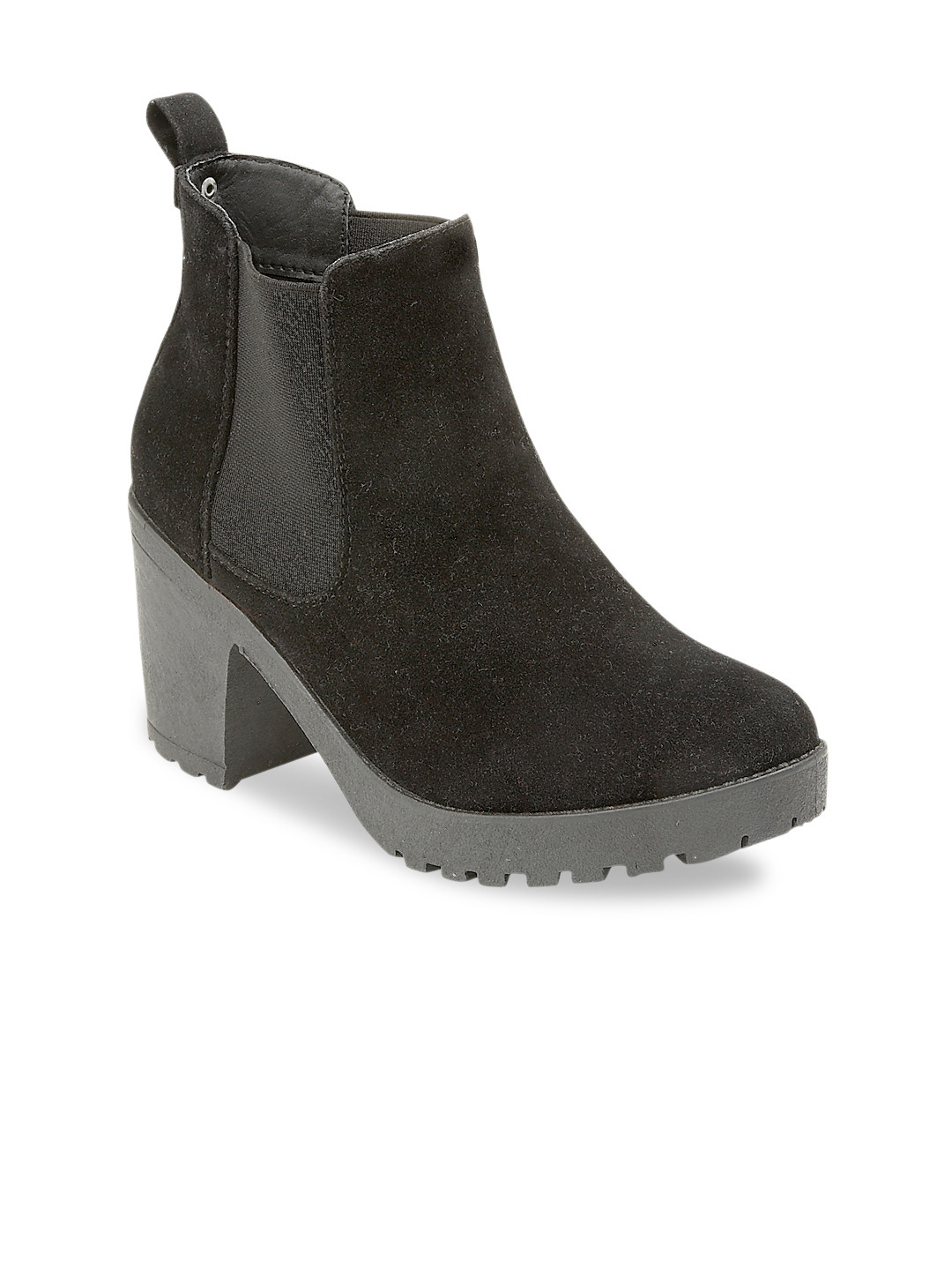 Buy Truffle Collection Women Black Heeled Boots - Boots for Women ...