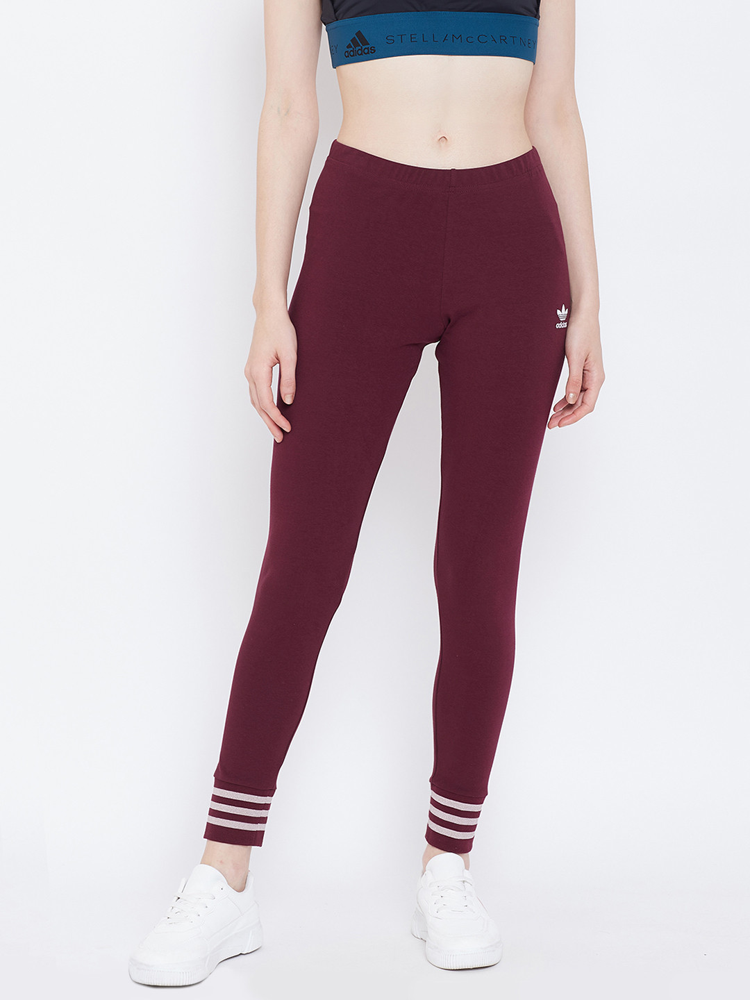 Buy ADIDAS Originals Women Burgundy Solid Tights - Tights for Women ...
