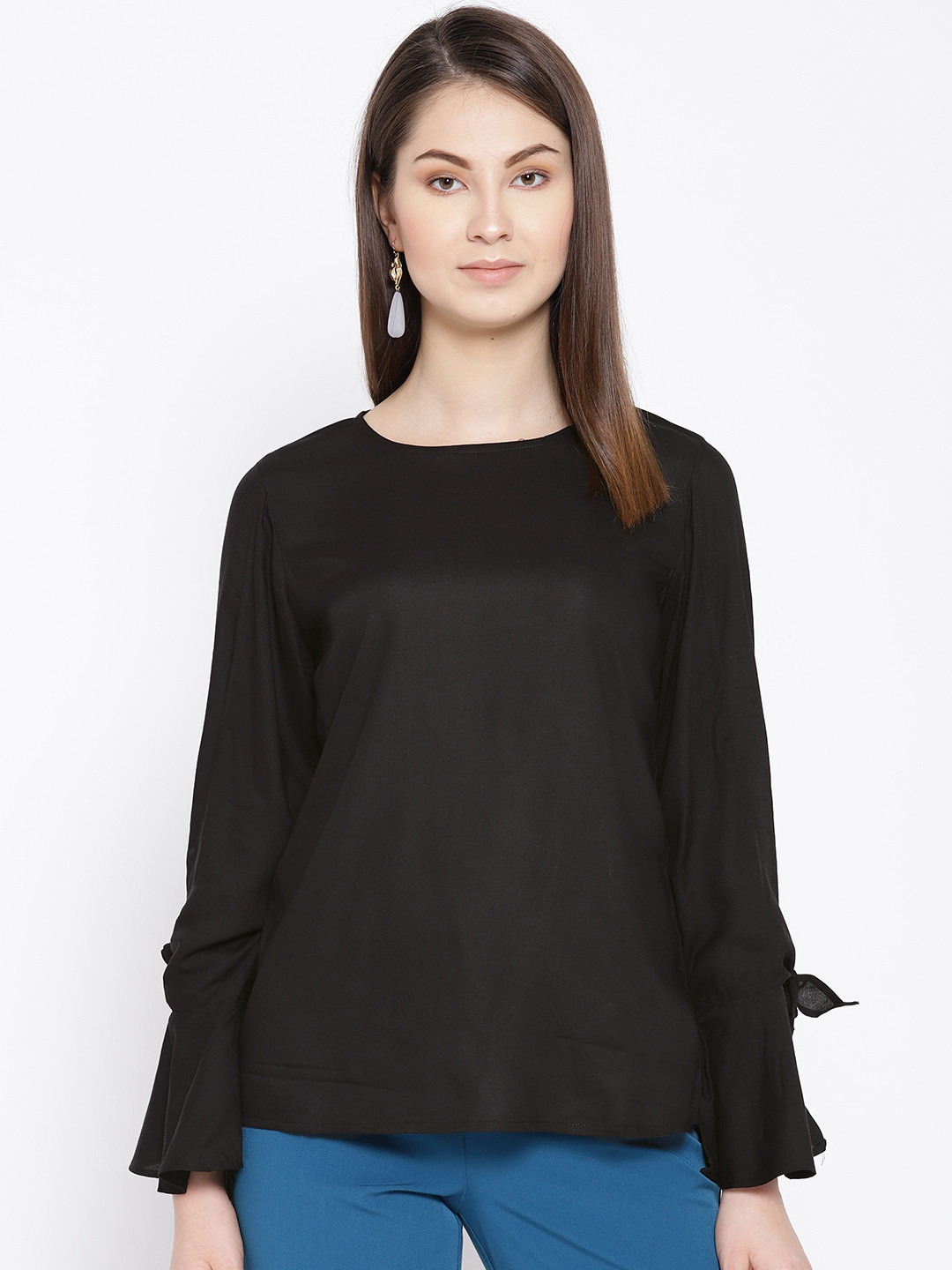 Buy AND Women Black Solid Top - Tops for Women 10557698 | Myntra