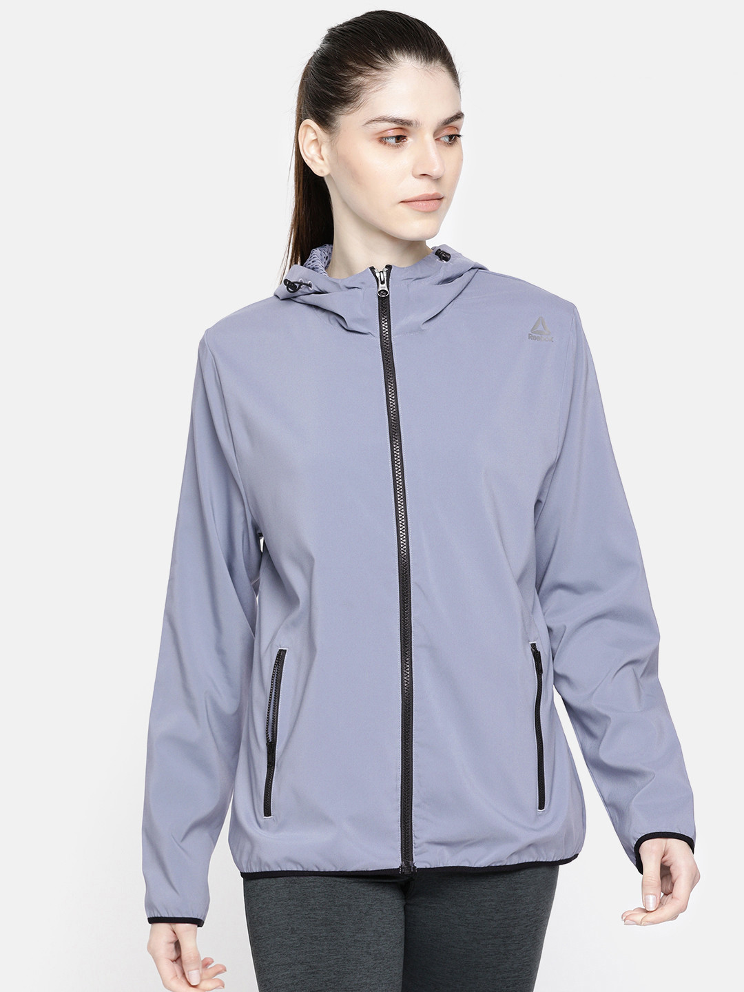 Buy Reebok Women Blue Solid Sporty Jacket - Jackets for Women 10558542 ...
