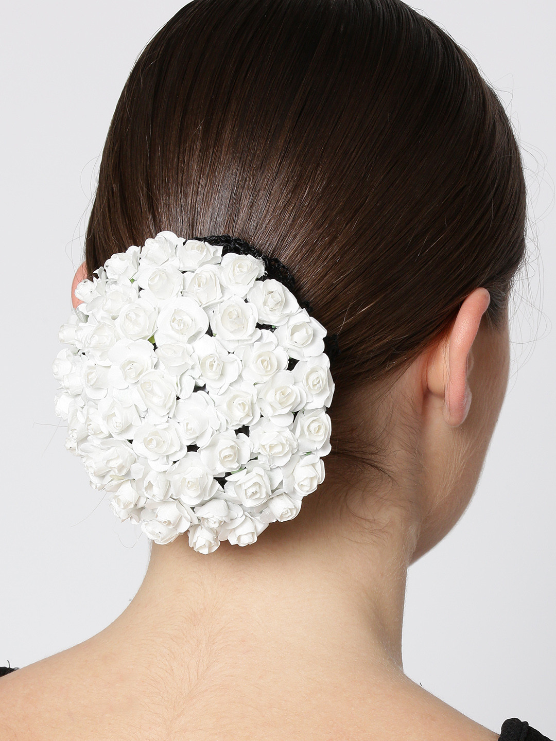 Buy Priyaasi White Floral Hair Bun Cover - Hair Accessory for Women ...
