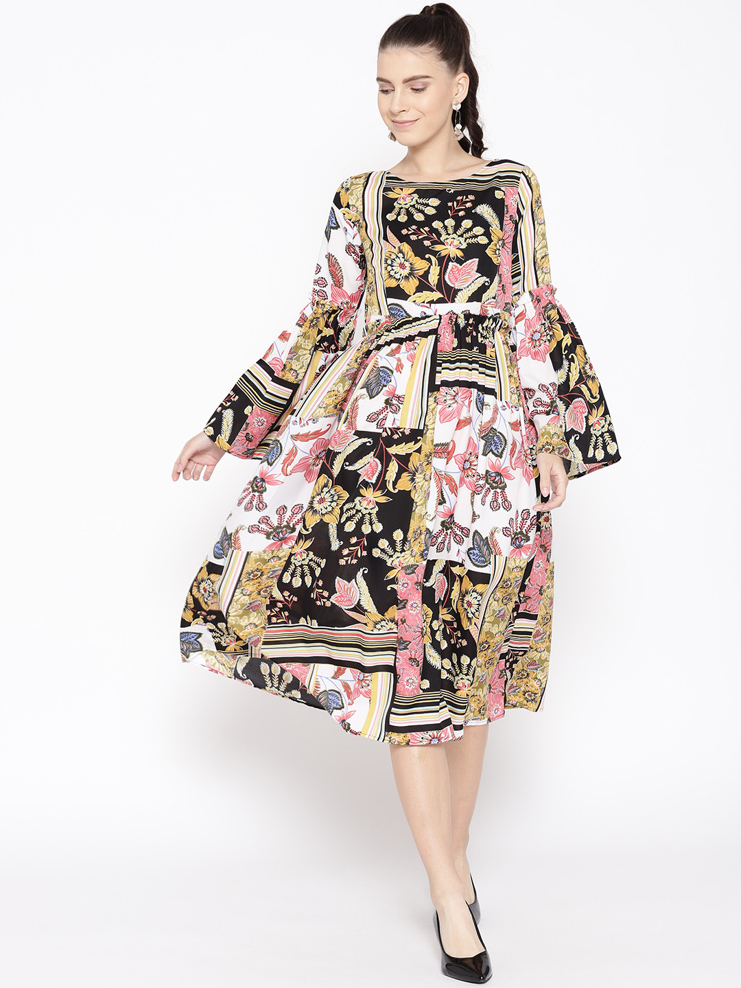 Buy MABISH By Sonal Jain Women Multicoloured Floral Printed A Line ...