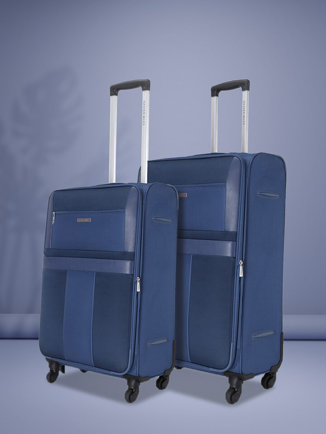 Buy Nasher Miles Unisex Blue Two Toned Set Of 2 Trolley Bags - Trolley ...