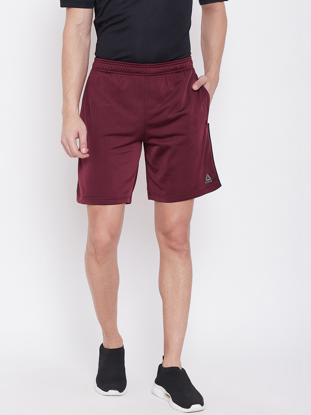 Buy Reebok Men Maroon TRICO Solid Training Shorts - Shorts for Men ...
