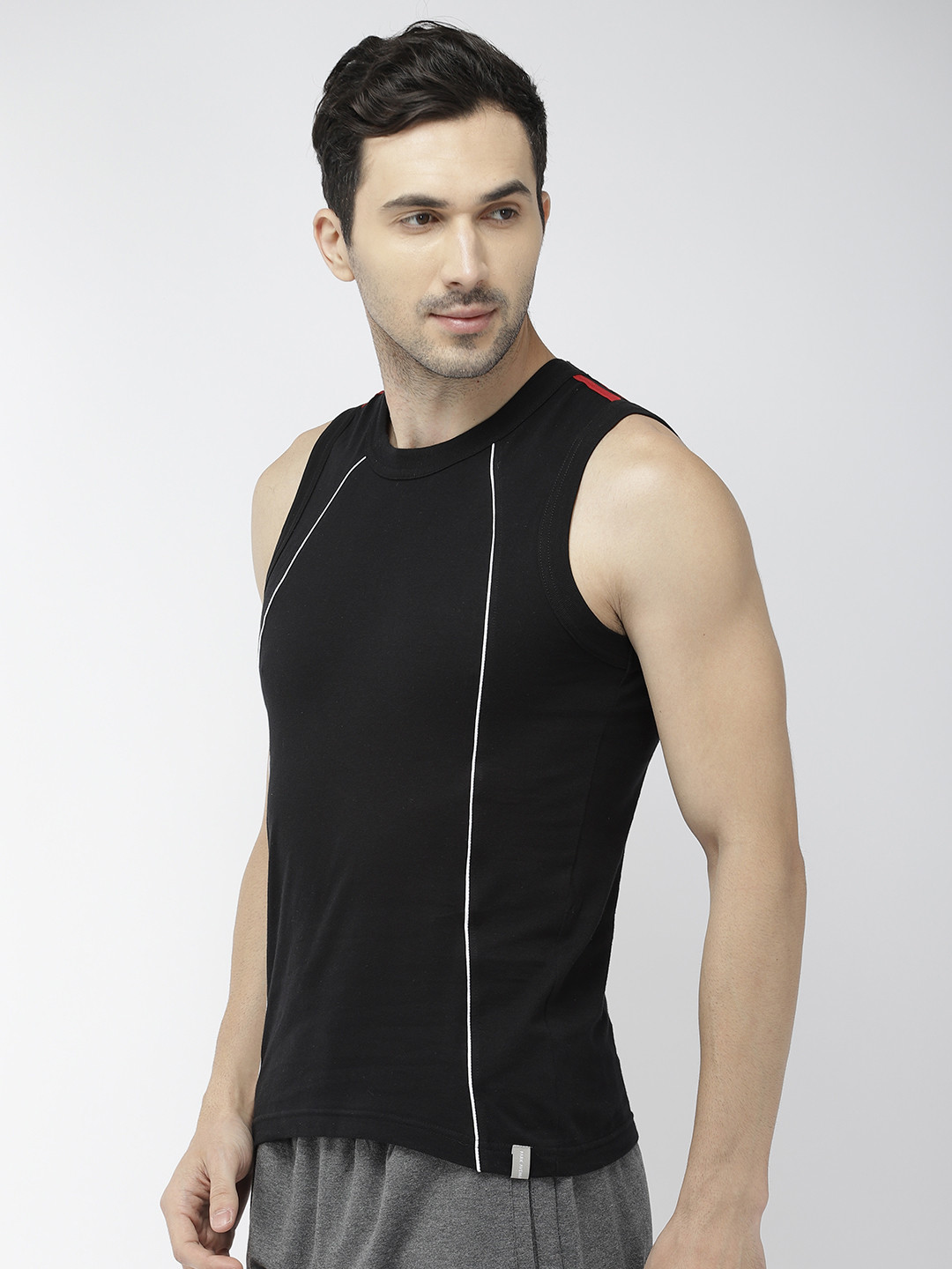 Buy Park Avenue Men Black Solid Cotton Innerwear Vest - Innerwear Vests ...
