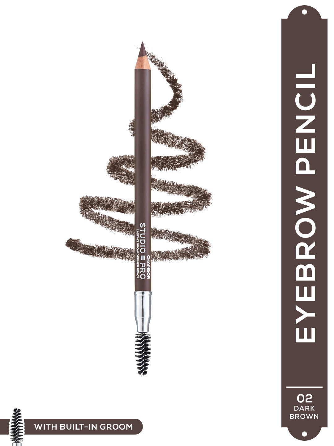 Buy Chambor Studio Pro Lasting Brow Definer Pencil Dark Brown 02 ...