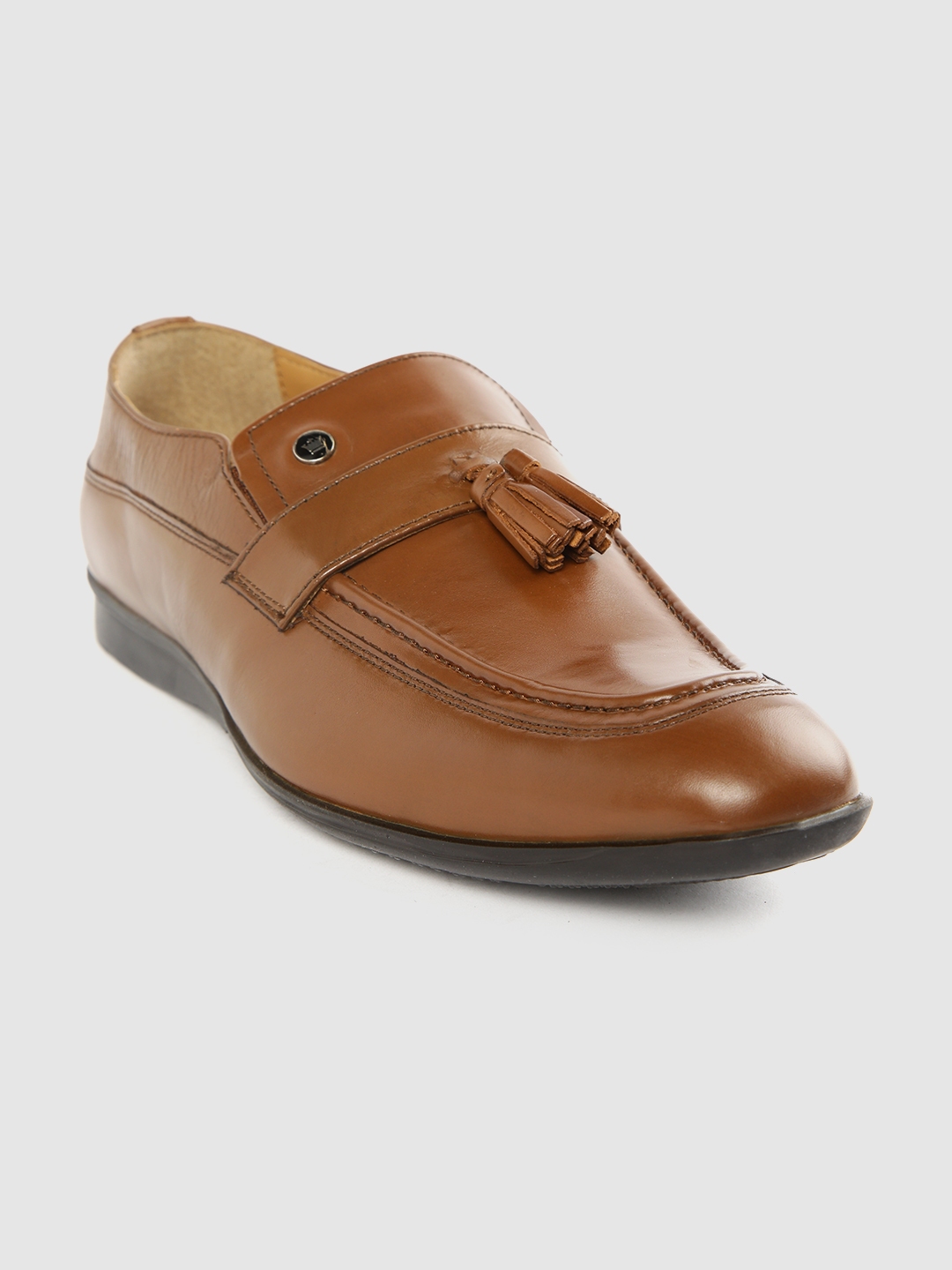 Buy Louis Philippe Men Brown Leather Formal Slip Ons - Formal Shoes for ...