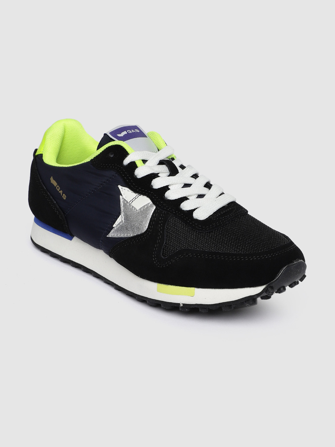 Buy GAS Men Black & Navy Blue PARRIS Colourblocked Sneakers - Casual ...