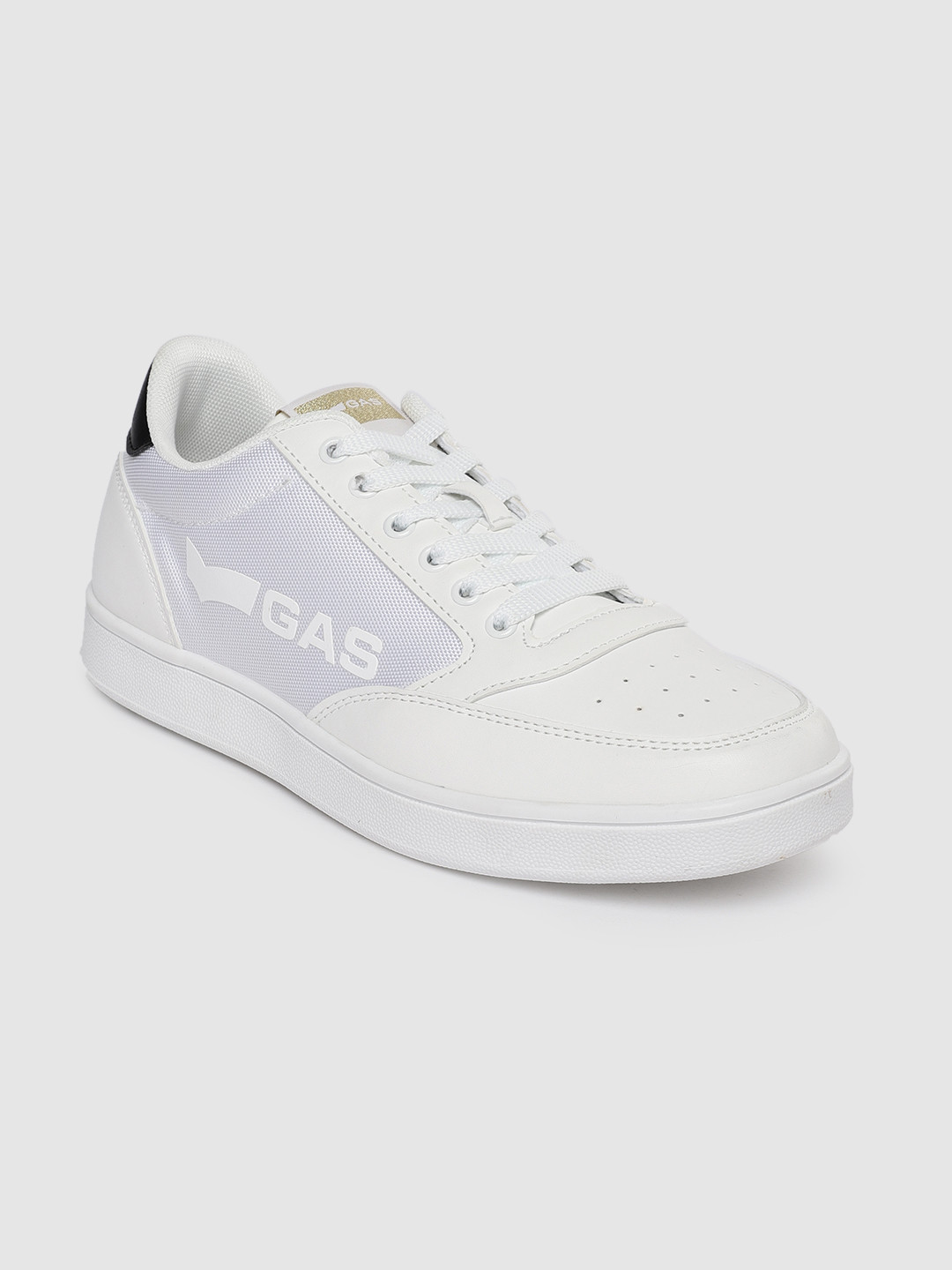 Buy GAS Men White Perforated Lace Up Sneakers - Casual Shoes for Men ...