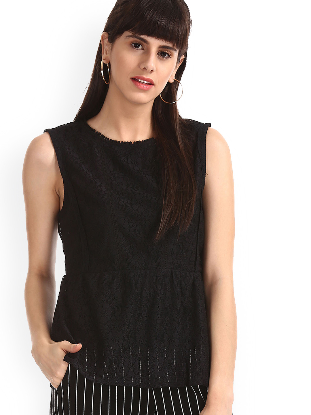 Buy Sugr Women Black Solid Top - Tops for Women 10598782 | Myntra