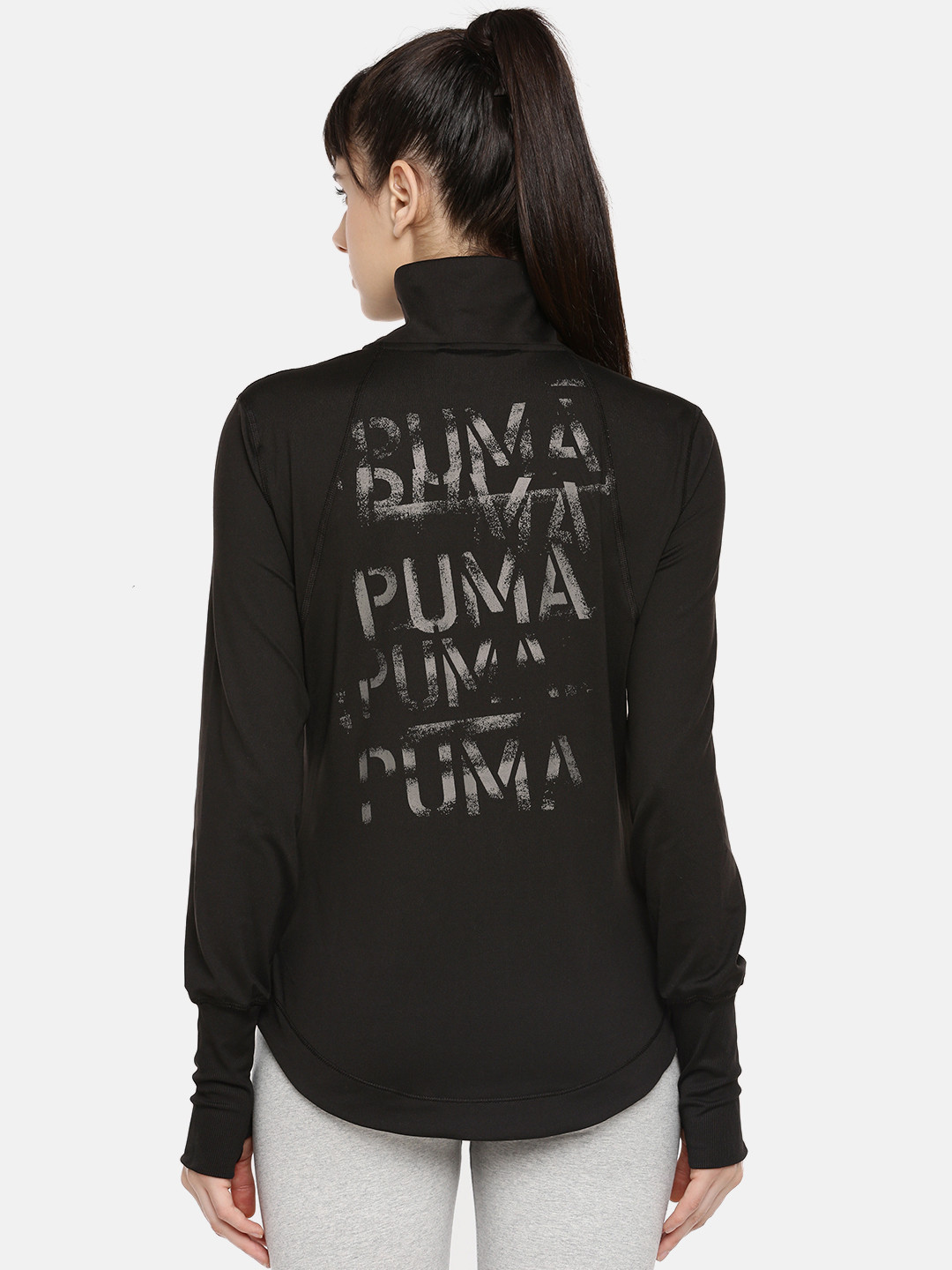 Buy Puma Women Black Dry Fit Studio Knit Solid Jacket - Jackets for ...