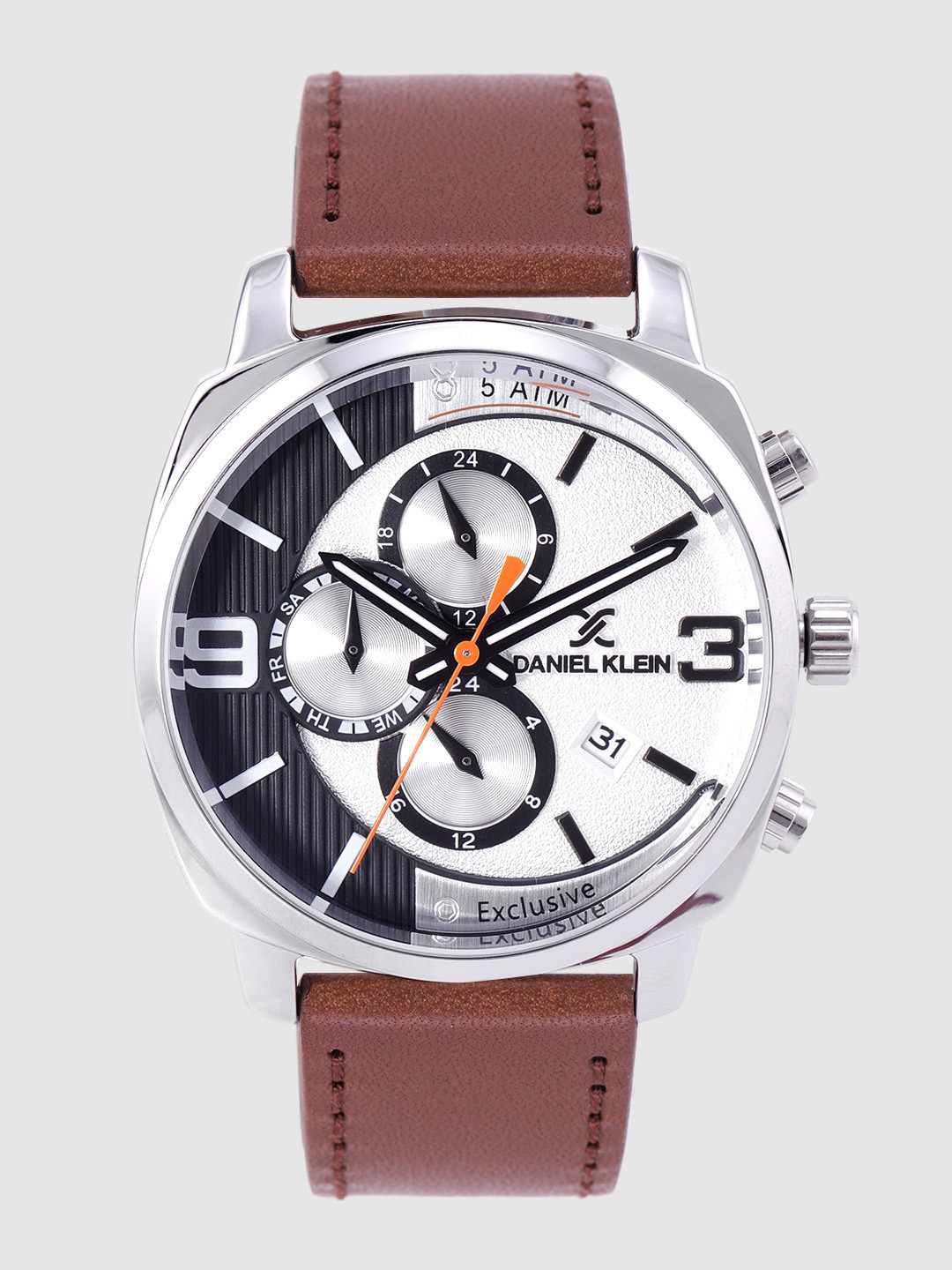 Buy Daniel Klein Exclusive Men Silver Toned Chronograph Watch DK12174 5 ...