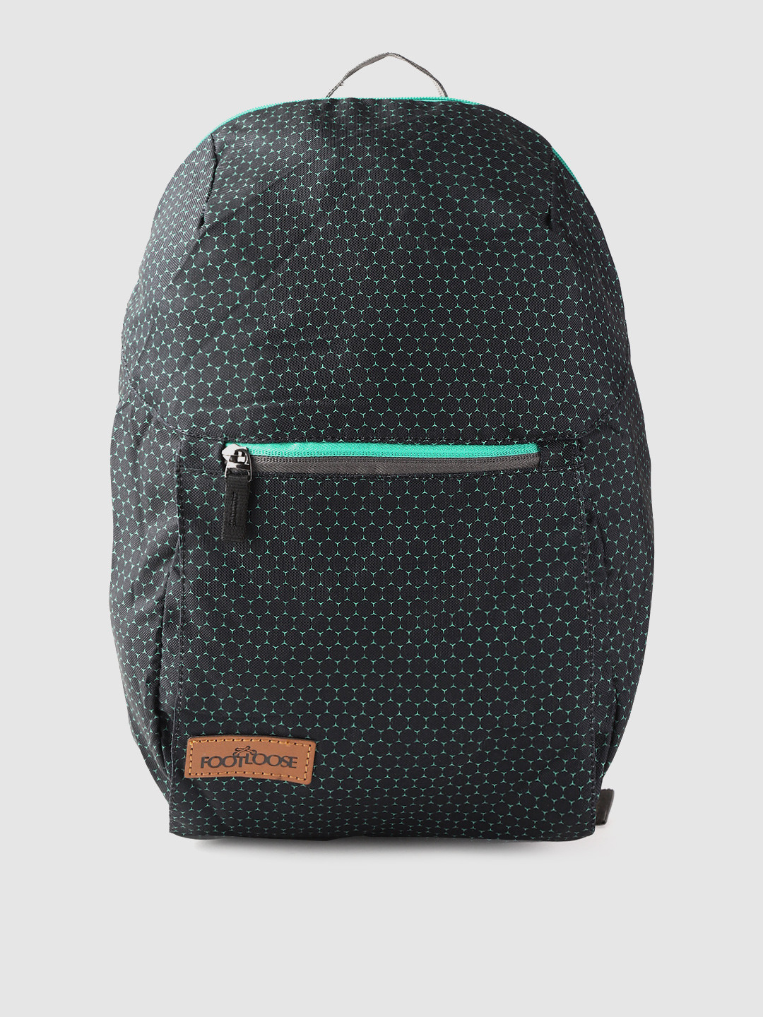 Buy Footloose Unisex Black & Green Geometric Backpack - Backpacks for ...