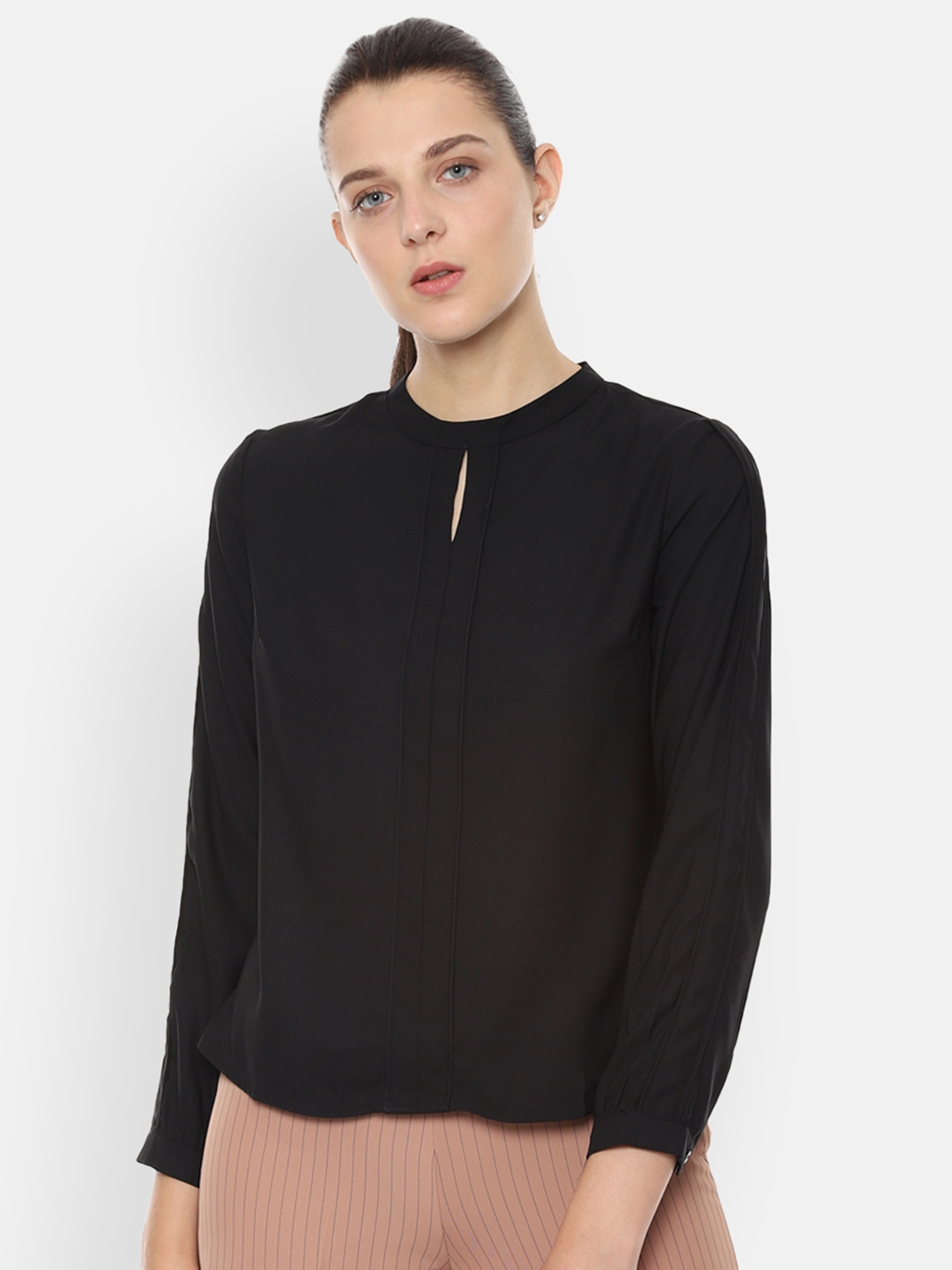 Buy Allen Solly Woman Black Solid Top Tops For Women 10608534 Myntra