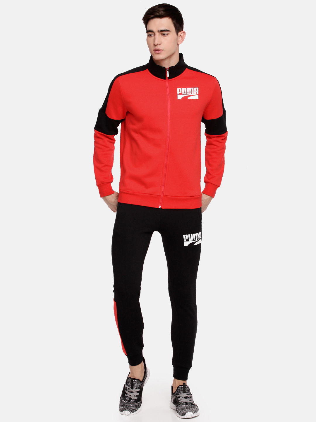 Buy Puma Men Red & Black Solid Tracksuits - Tracksuits for Men 10610256 ...
