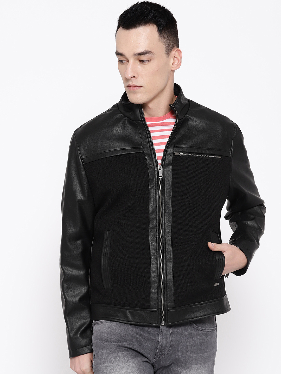 Buy Blackberrys Men Black Self Design Tailored Jacket - Jackets for Men ...