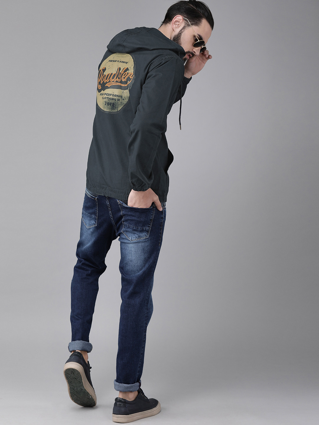 Buy The Roadster Lifestyle Co Men Navy Blue Tailored Jacket With ...