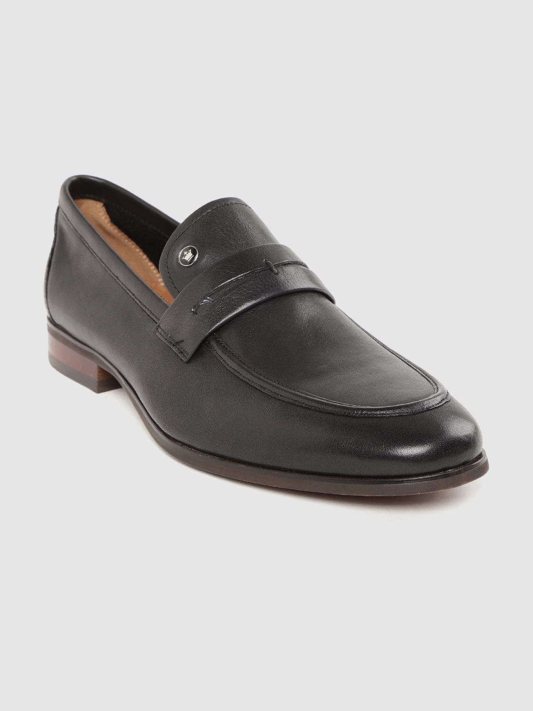 Buy Louis Philippe Men Black Leather Formal Slip Ons - Formal Shoes for ...
