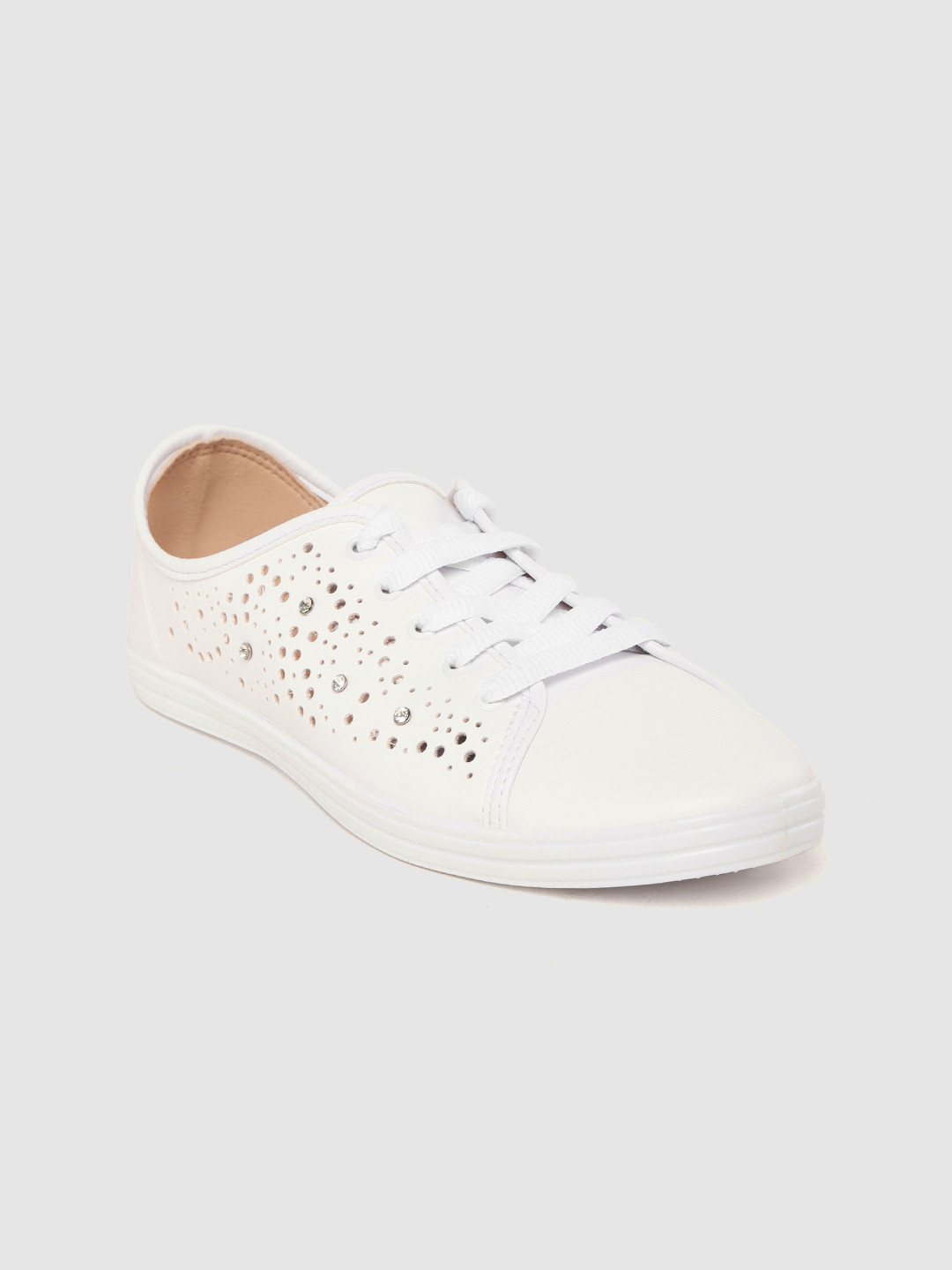 Buy BEIRA RIO Women White Laser Cuts Sneakers - Casual Shoes for Women ...