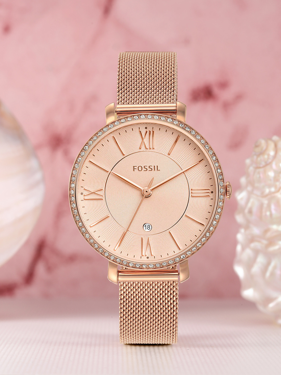 Buy Fossil Jacqueline Women Rose Gold Analogue Watch ES4628 - Watches ...