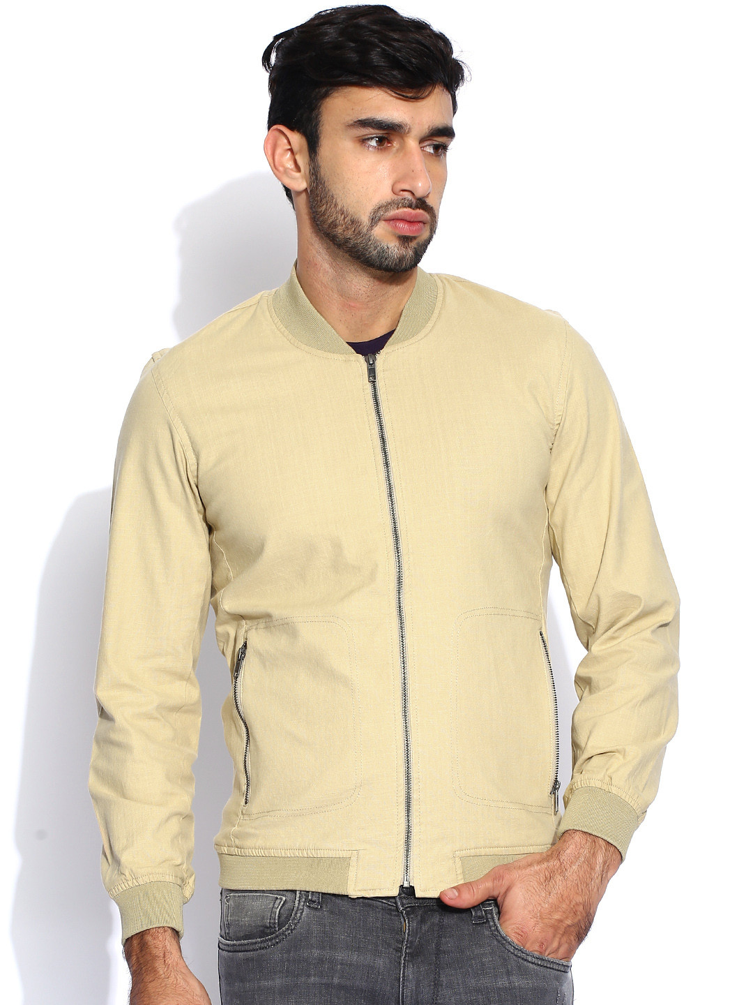 Buy Locomotive Beige Jacket - Jackets for Men 1066472 | Myntra