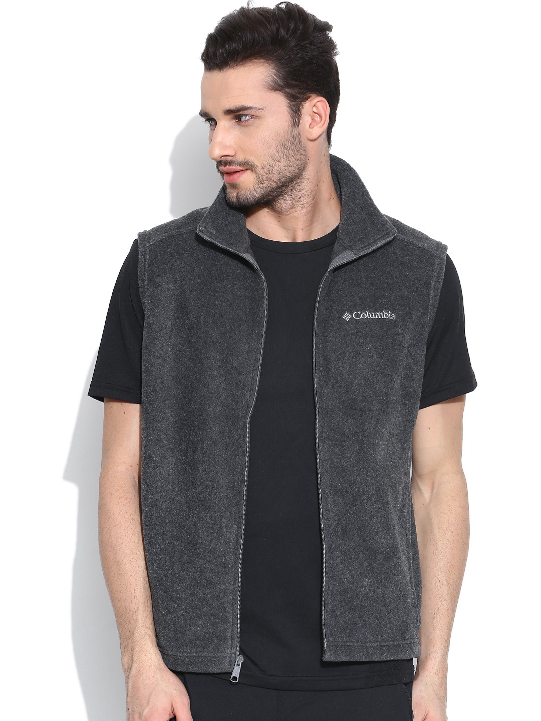 Buy Columbia Grey Melange Cathedral Peak II Sleeveless Fleece Outdoor ...
