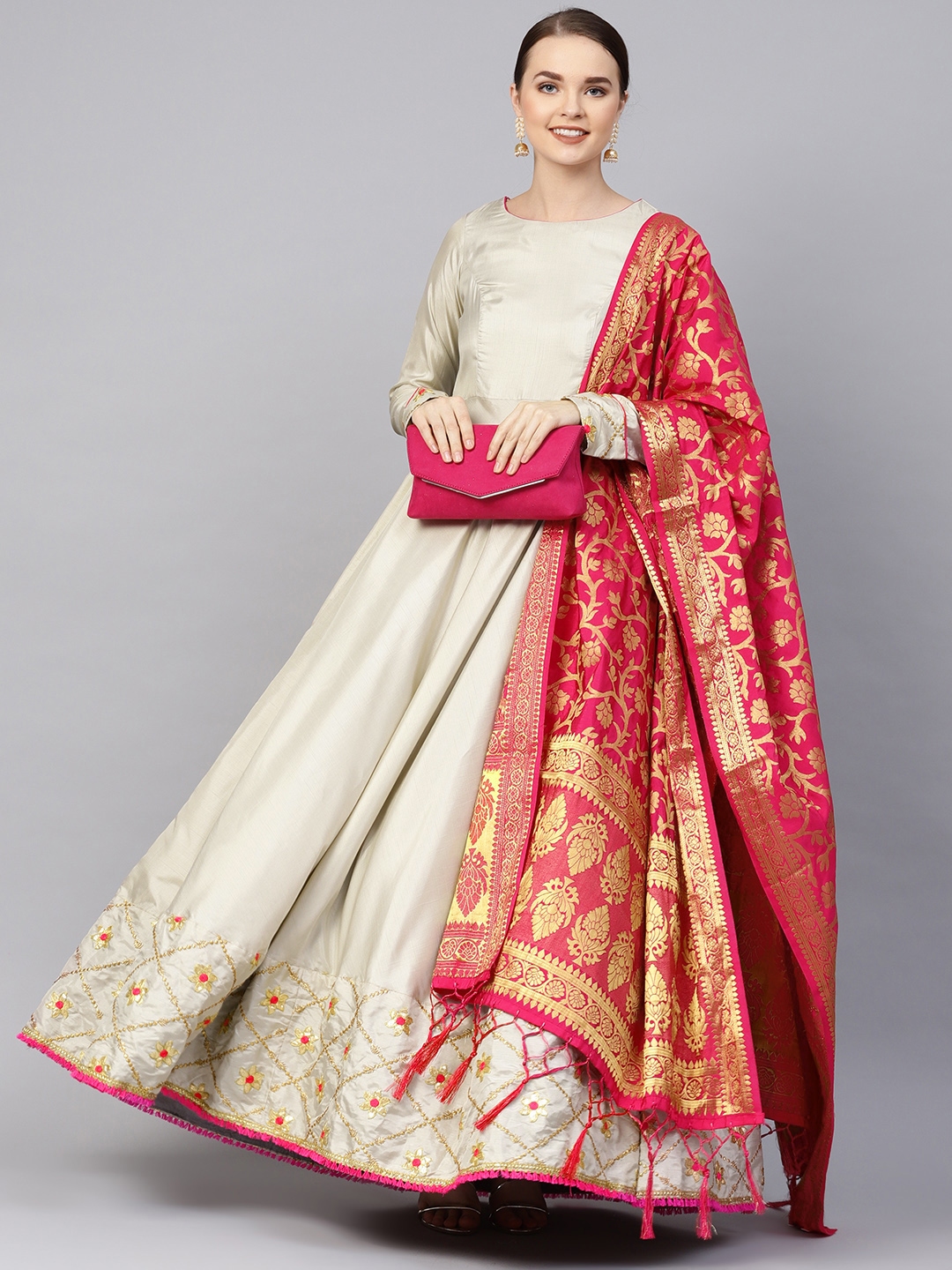 Buy Inddus Women Grey Solid Anarkali Kurta With Dupatta - Kurtas for ... Buy Inddus Women Grey Solid Anarkali Kurta With Dupatta - Kurtas for ...
