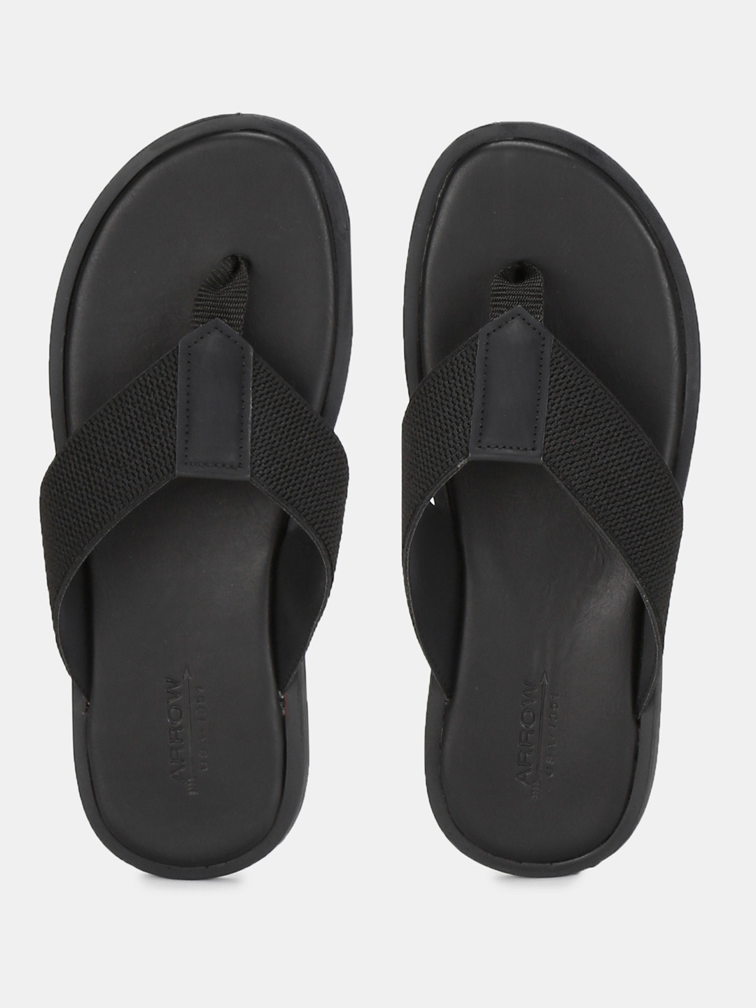 Buy Arrow Men Black Leather Sandals - Sandals for Men 10686584 | Myntra