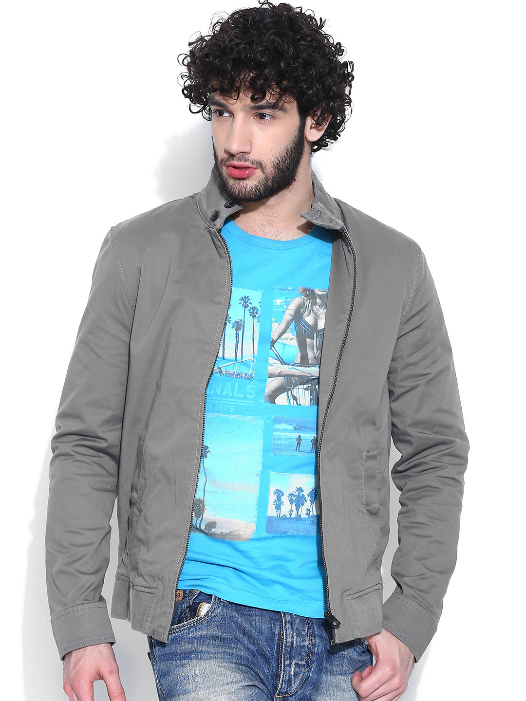 Buy Jack & Jones Grey Jacket - Jackets for Men 1069402 | Myntra