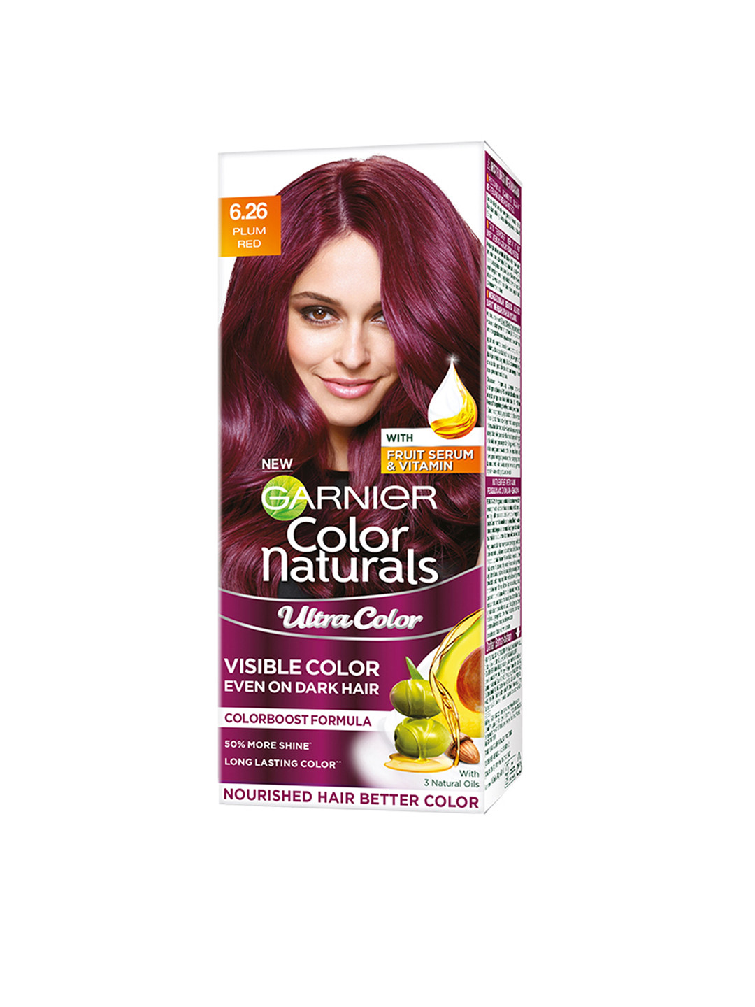 Buy Garnier Color Naturals Ultra Hair Color 55ml + 50g Plum Red 6.26 ...