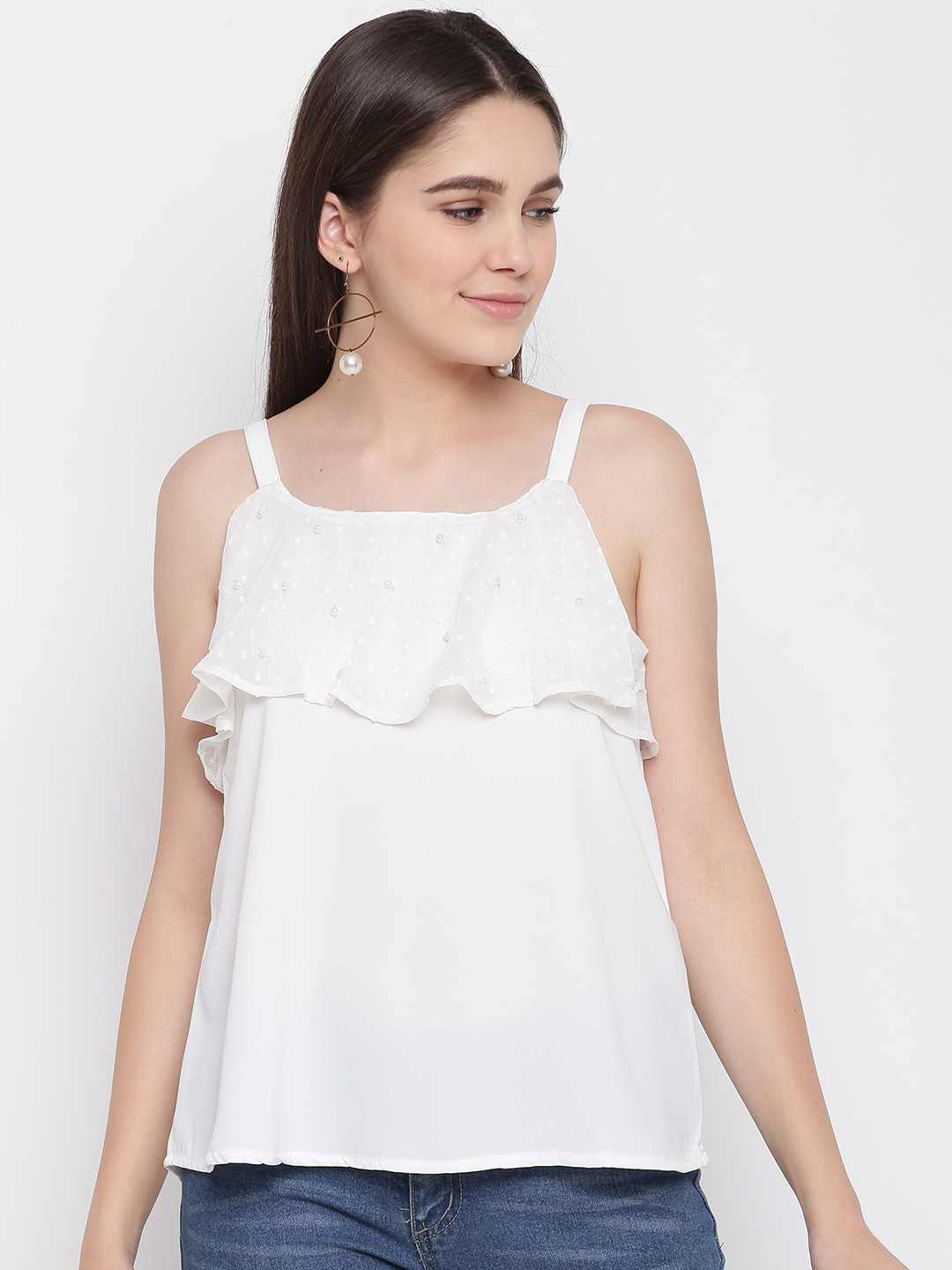 Buy LA LOFT Women White Solid Layered Top - Tops for Women 10699878 ...
