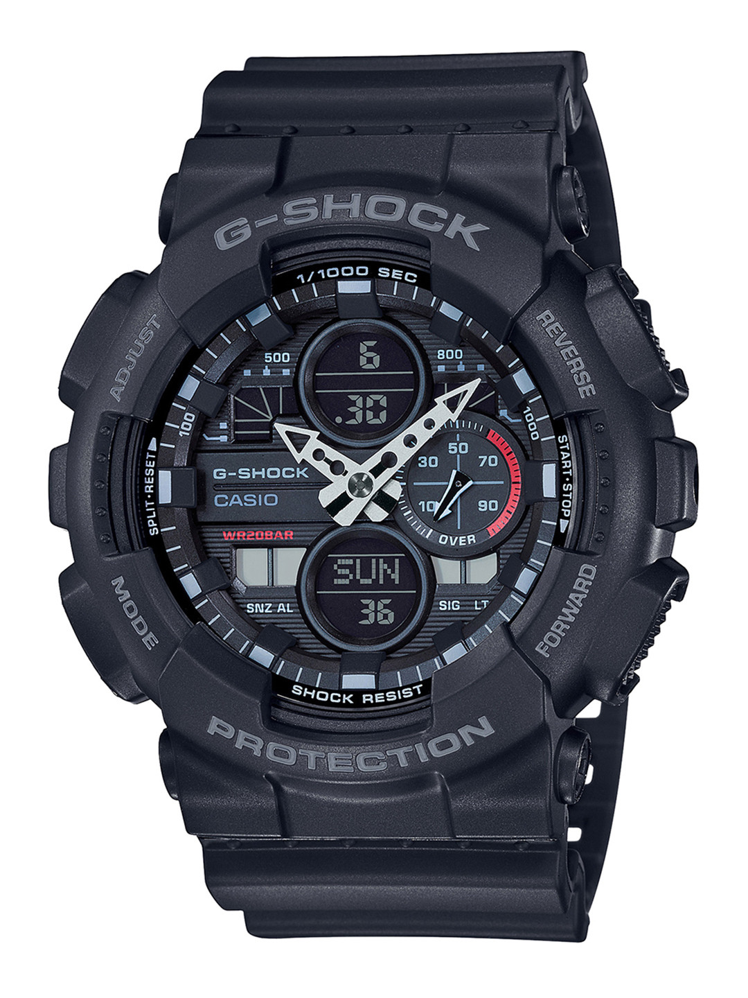 Buy CASIO Men G Shock GA 140 1A1DR Black Analog Digital Dial Black ...
