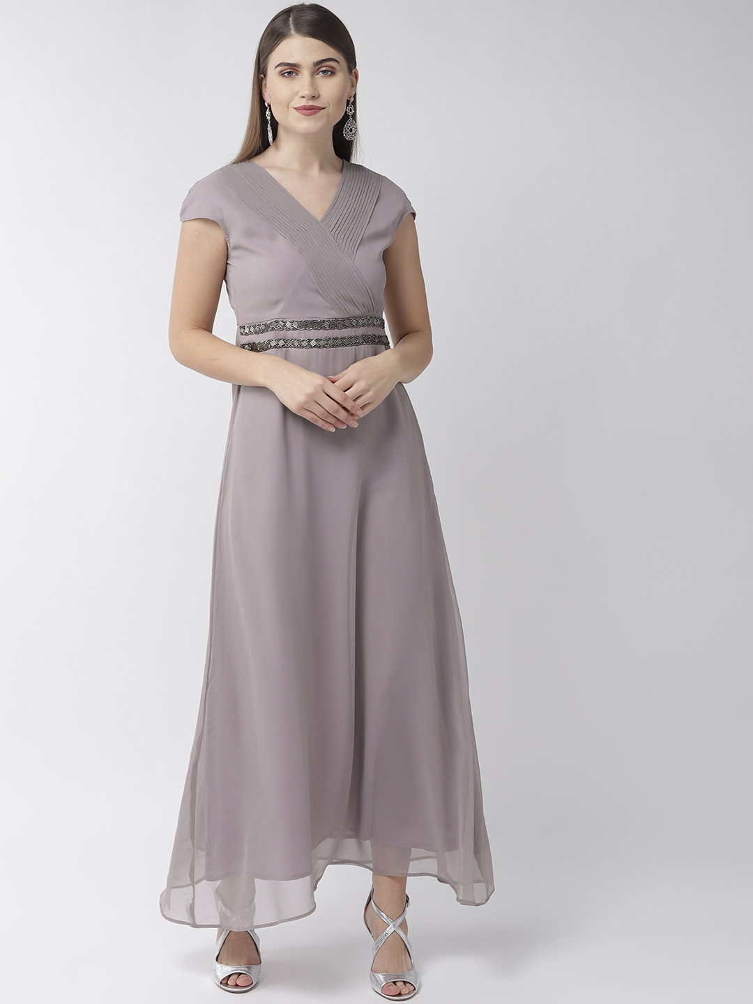 Buy MISH Women Mauve Solid Maxi Dress - Dresses for Women 10704842 | Myntra