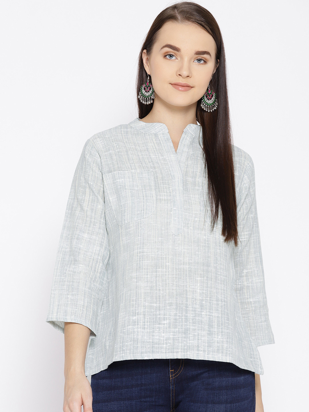 Buy Raano Women Grey Self Design Tunic - Tunics for Women 10708584 | Myntra