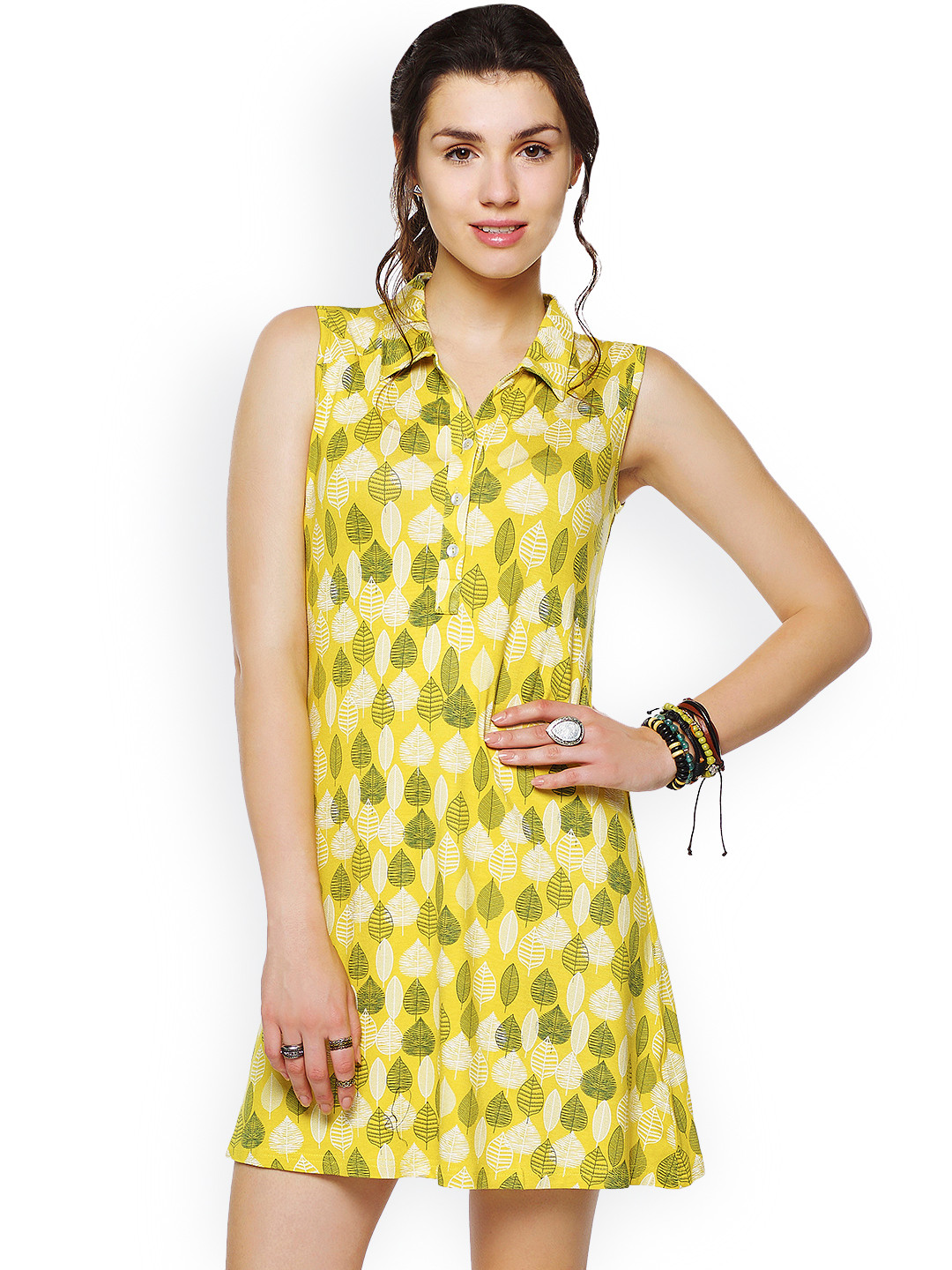 Buy Global Desi Yellow Printed Tunic - Tunics for Women 1070922 | Myntra