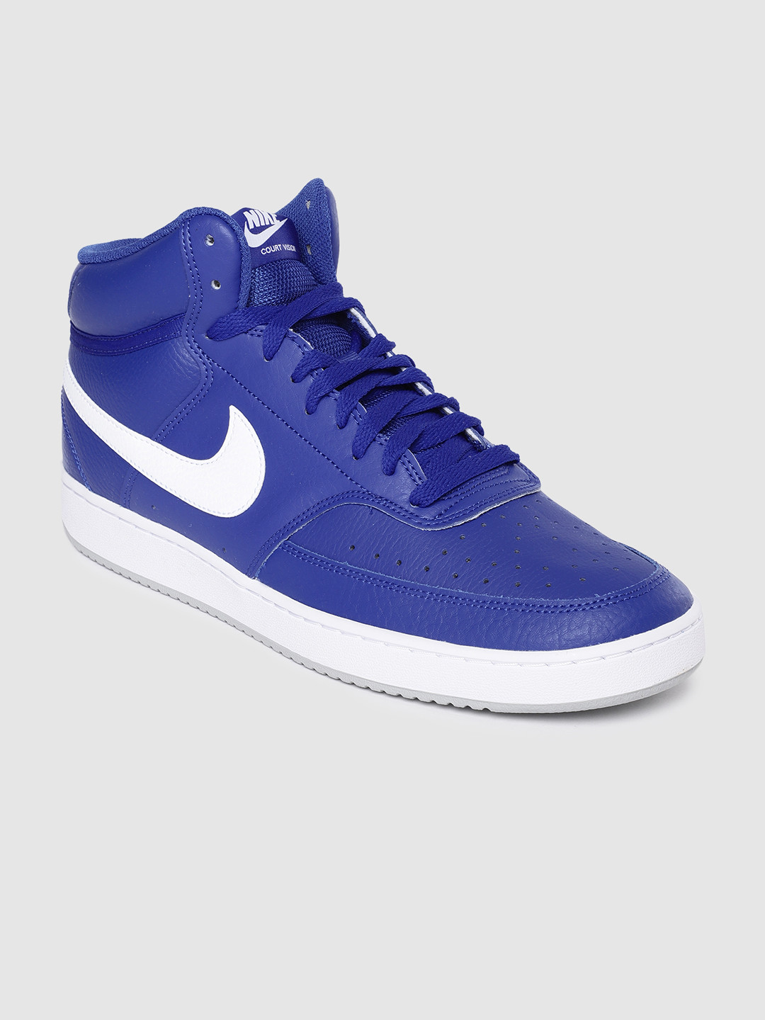 Buy Nike Men Blue Solid COURT VISION Leather Mid Top Sneakers - Casual ...
