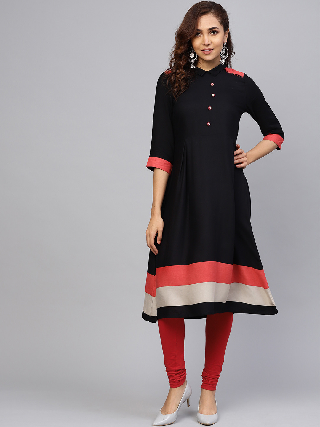 Buy Shree Women Black Solid A Line Kurta - Kurtas for Women 10719306 ...