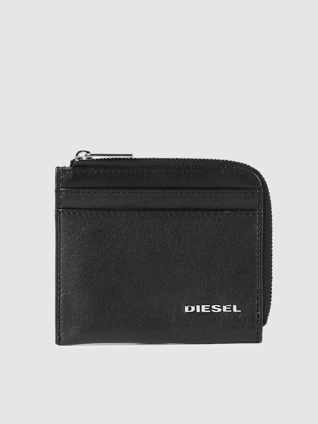 Buy DIESEL Men Black Solid Genuine Leather Zip Around Wallet - Wallets ...