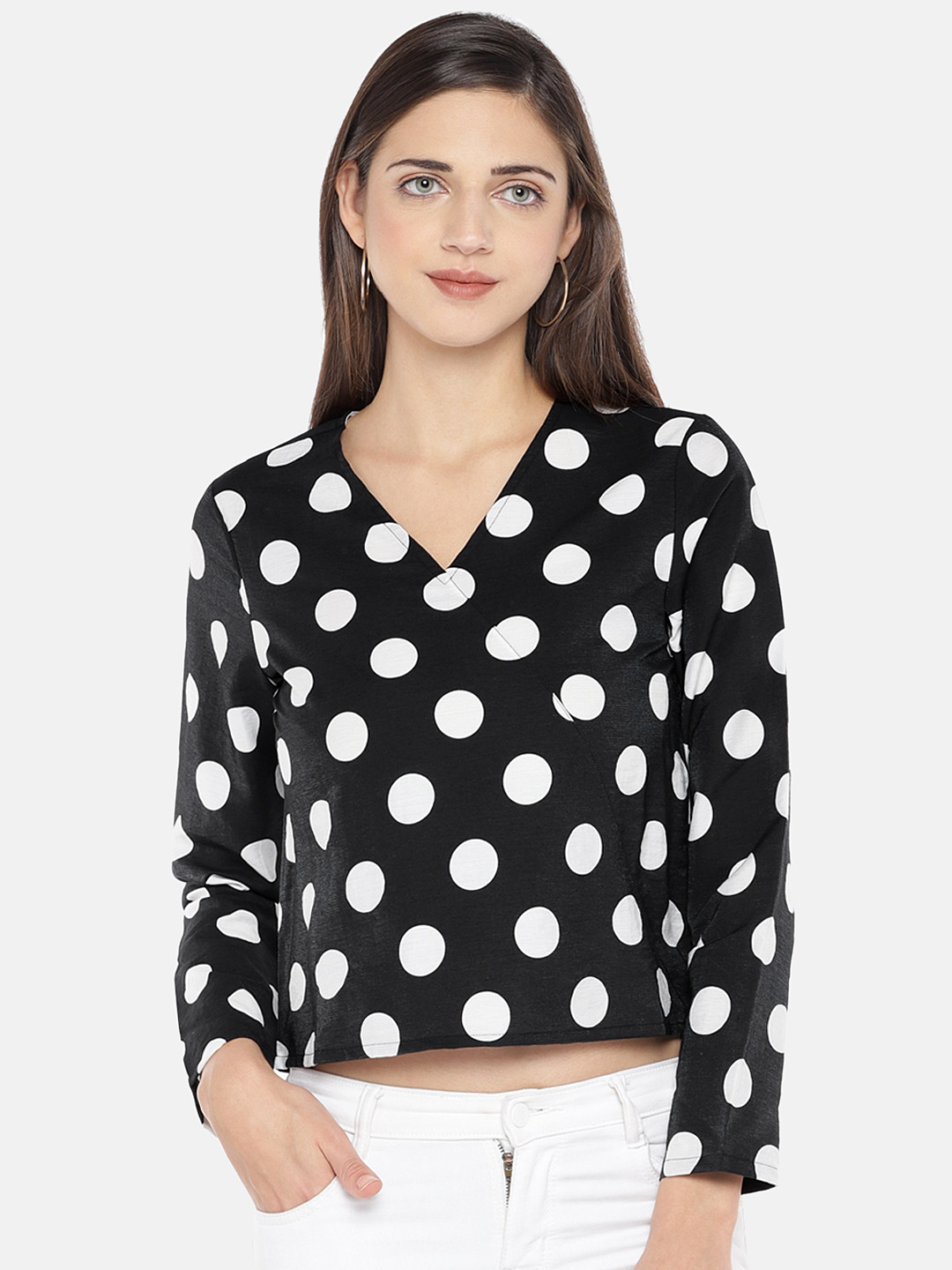 Buy Globus Women Black & White Printed Top - Tops for Women 10724862 ...