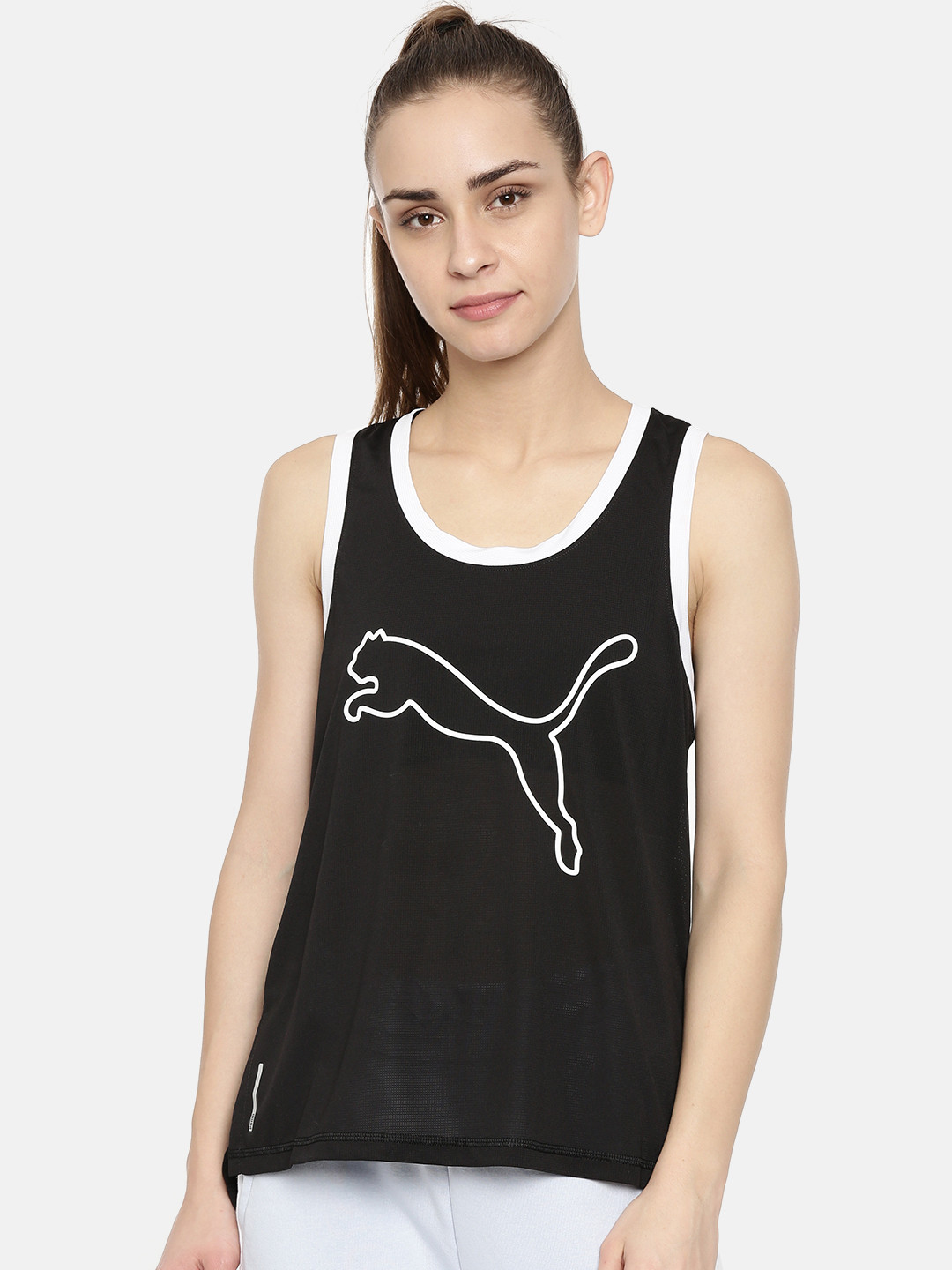 Buy Puma Women Black Logo Tank Puma Top - Tops for Women 10729950 | Myntra