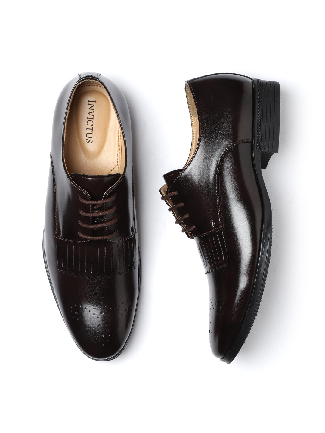 Buy INVICTUS Men Coffee Brown Solid Semiformal Derbys - Formal Shoes ...