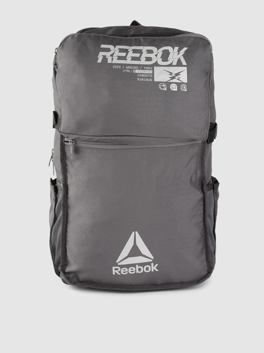 Buy Reebok Unisex Charcoal Grey Enhance X Brand Logo Laptop Backpack ...