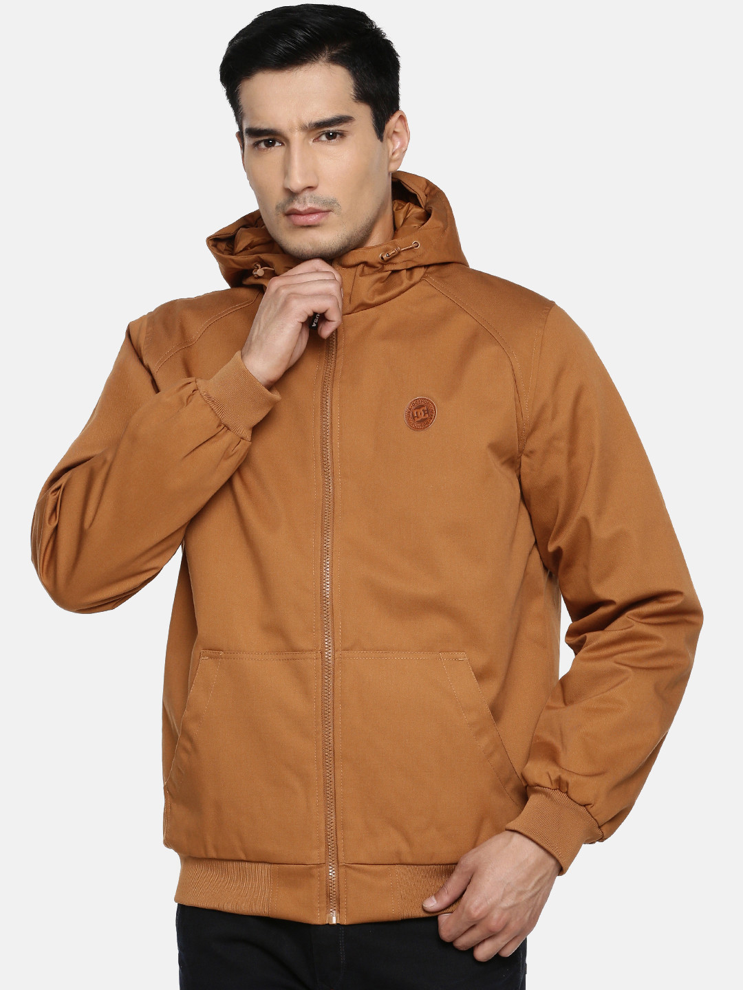 Buy DC Men Brown Solid Hooded Padded Jacket - Jackets for Men 10741884 ...